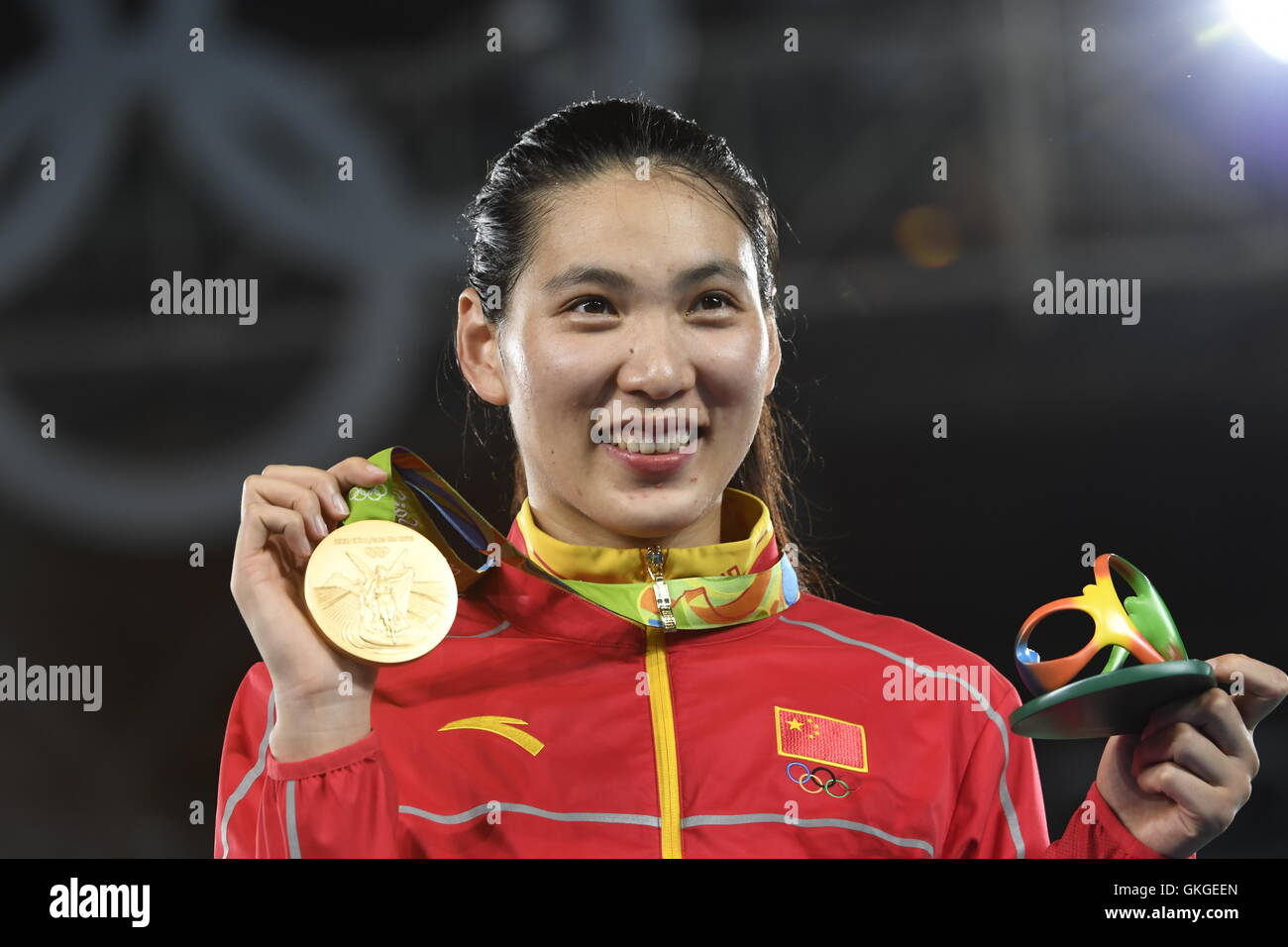 Rio De Janeiro, Brazil. 20th Aug, 2016. Gold medalist China's Zheng ...