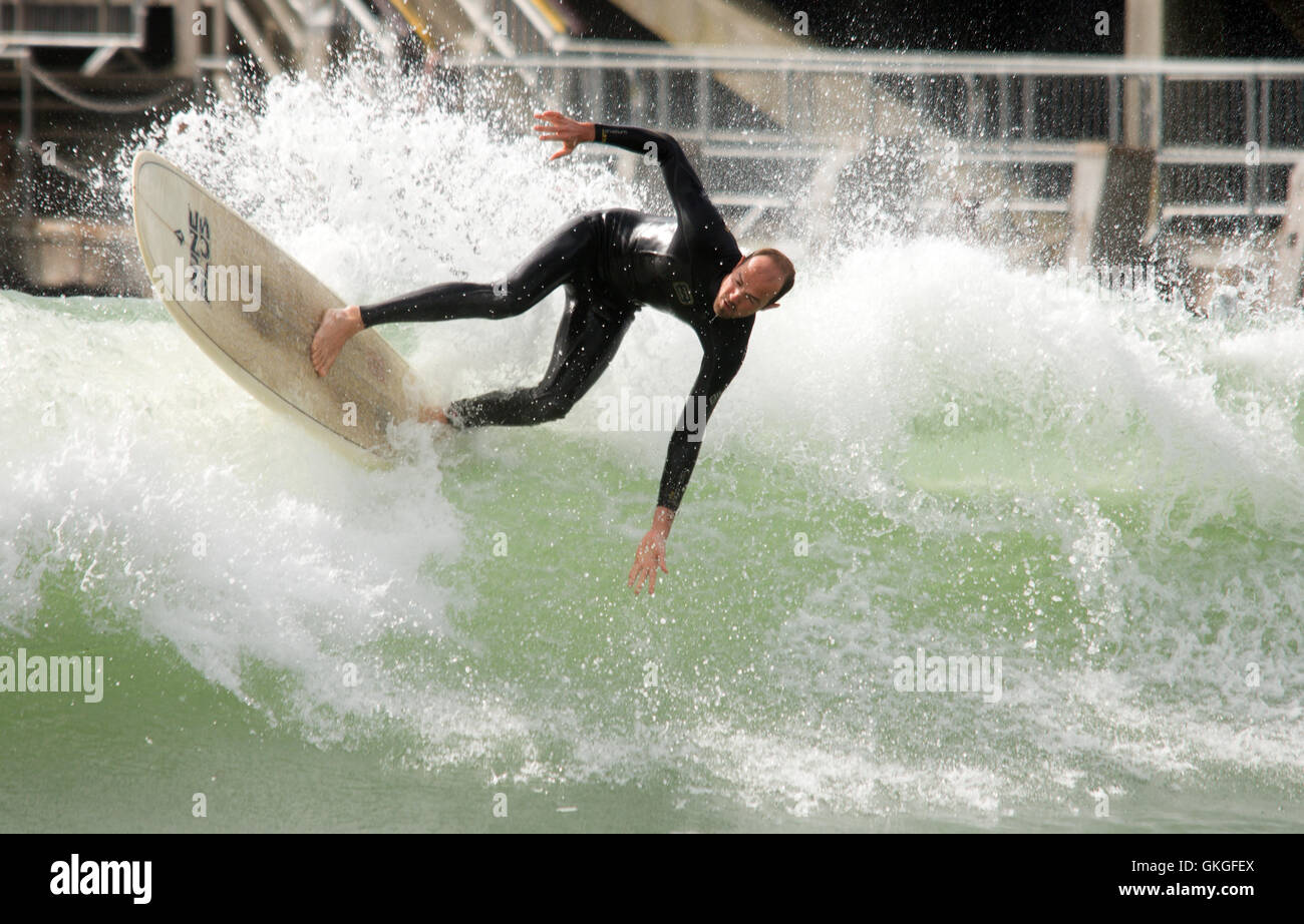 Bournemouth: August 20th 2016: Highs and good waves attract the surfers ...