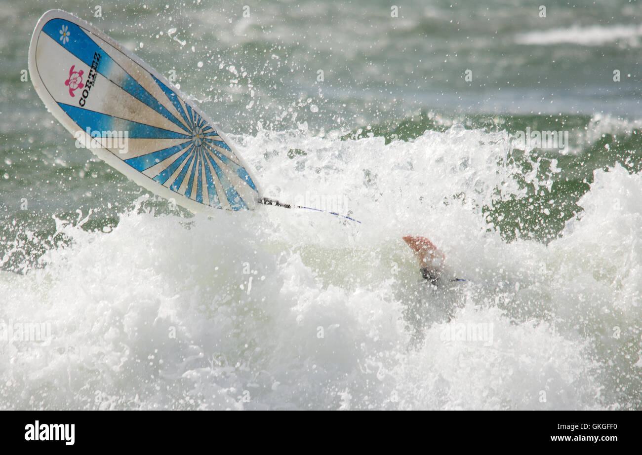Bournemouth: August 20th 2016: Highs and good waves attract the surfers ...