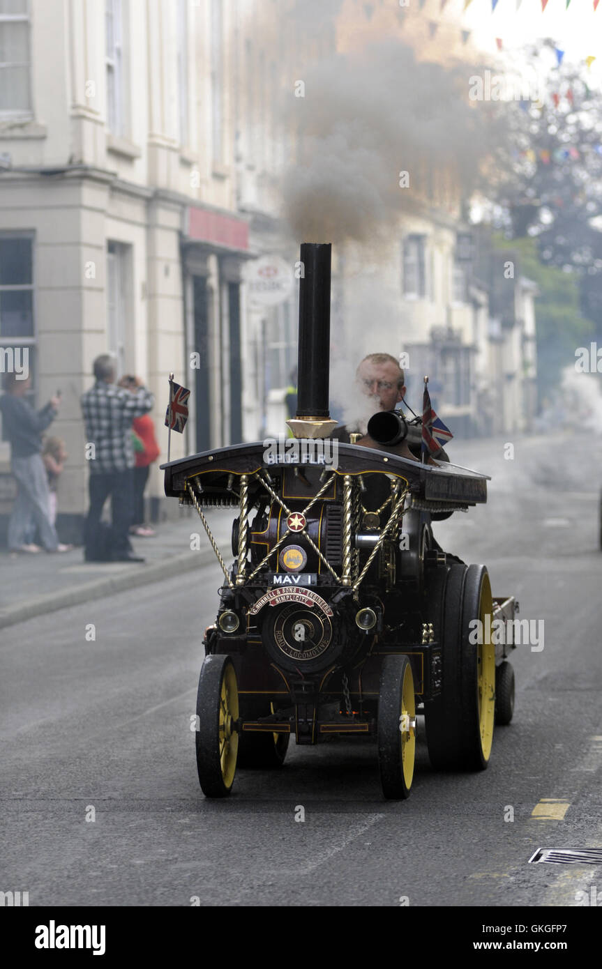 Kington, Herefordshire, UK. 21st August 2016. A miniature steam engine ...