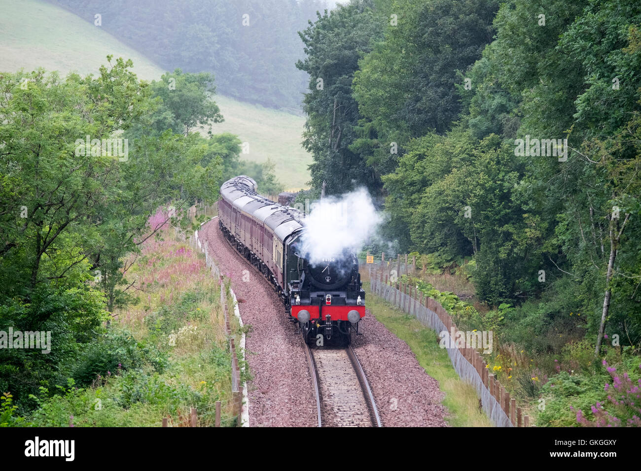 Galashiels, Borders Railway, Whin Bridge, UK. 21st Aug, 2016. Steam ...
