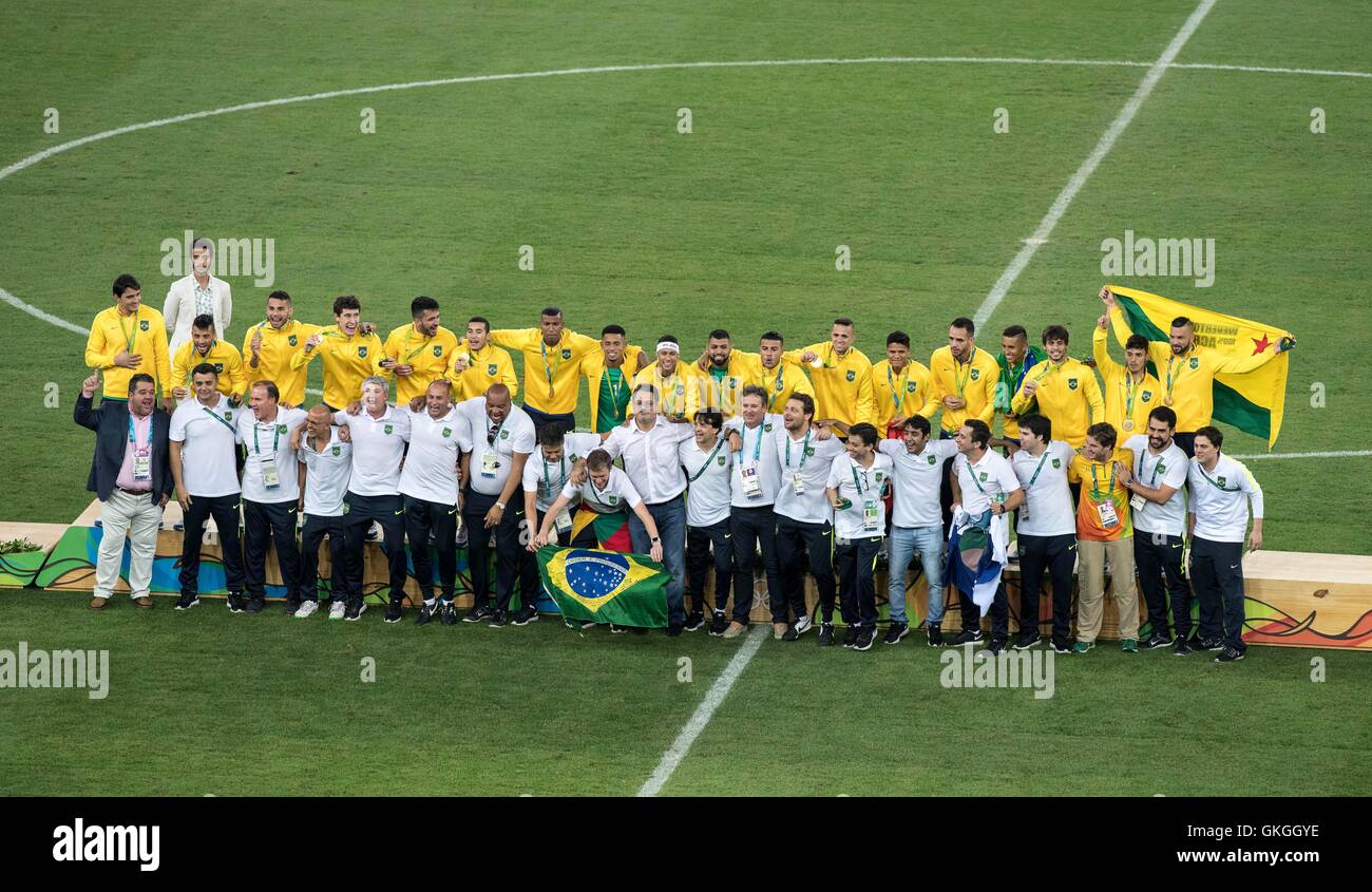Rio de Janeiro, Brazil. 20th Aug, 2016. Brazil team group (BRA ...