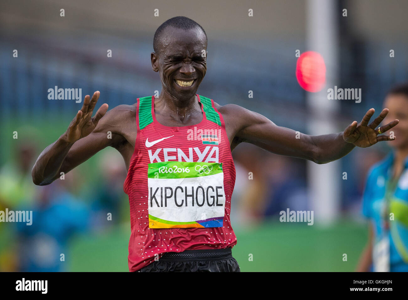 Rio De Janeiro, Brazil. 21st Aug, 2016. Eliud Kipchoge of Kenya won the ...