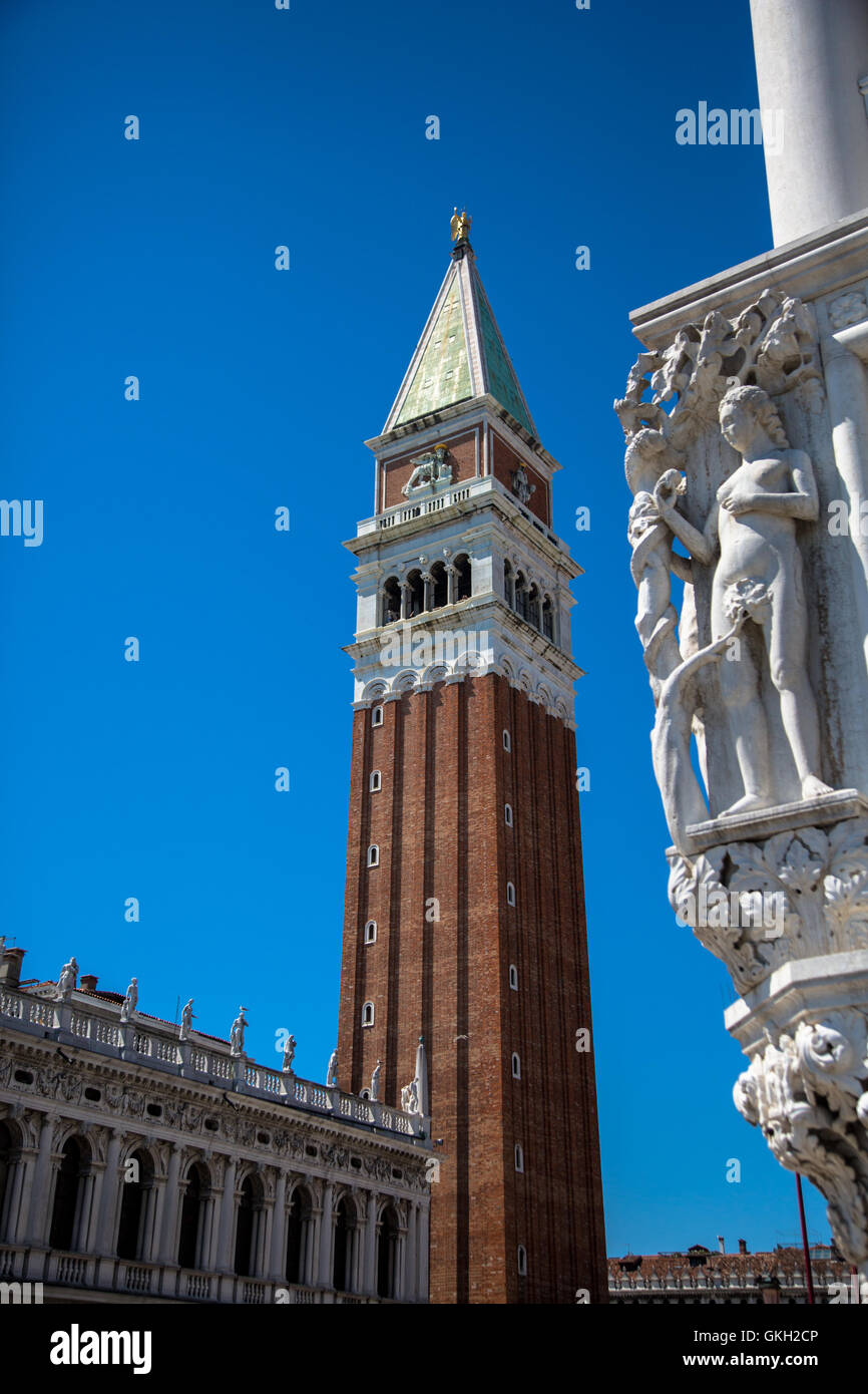 St Mark's Campanile bell tower of St Mark's Basilica in Venice, Italy ...