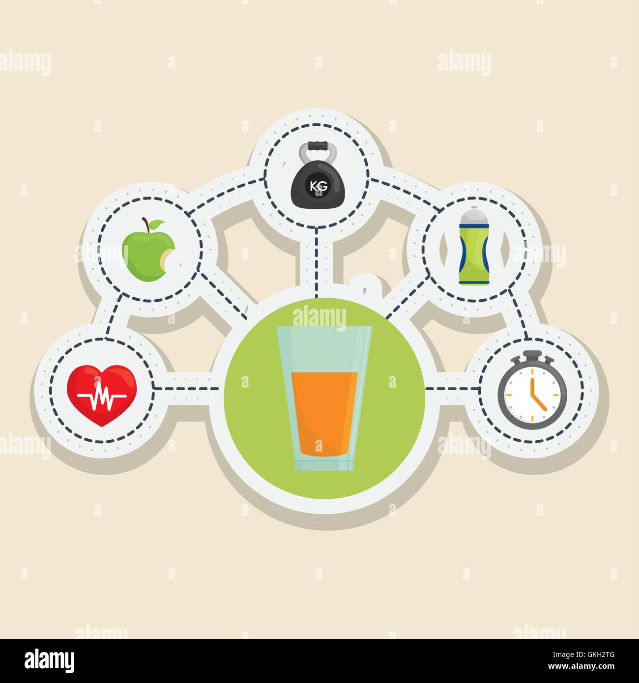 healthy lifestyle design over white background, vector illustration ...