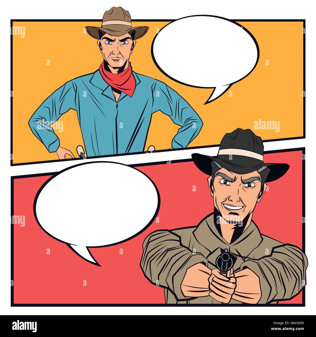 Cowboy comic bubble cartoon design hi-res stock photography and images ...