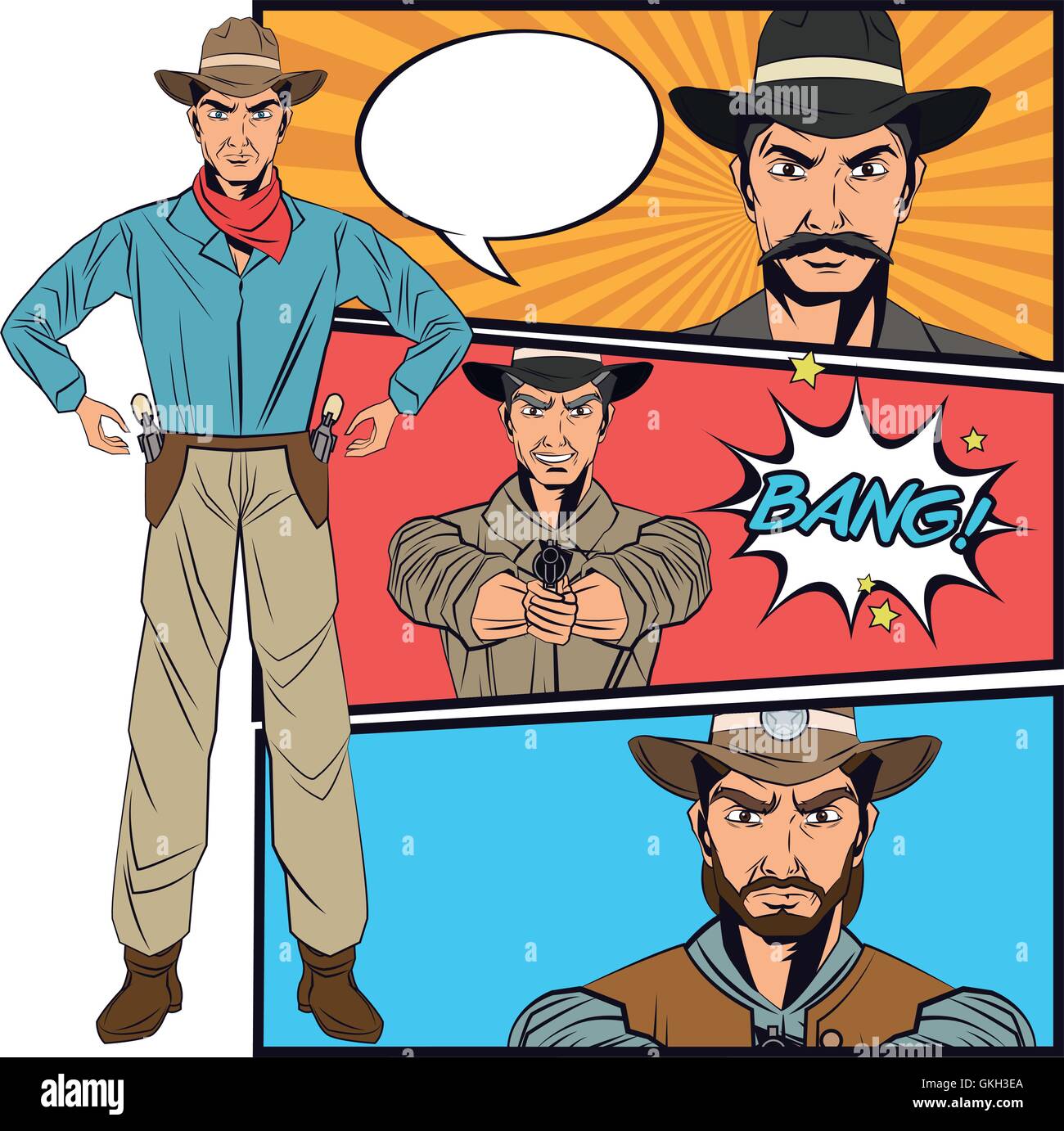 Cowboy comic bubble cartoon design Stock Vector Image & Art - Alamy
