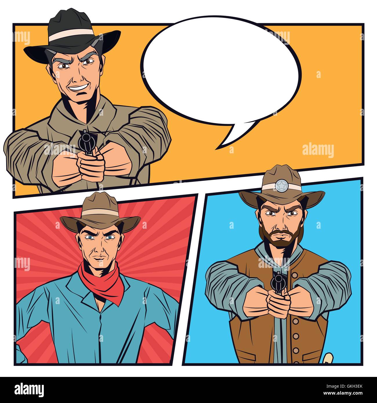 Cowboy comic bubble cartoon design Stock Vector Image & Art - Alamy