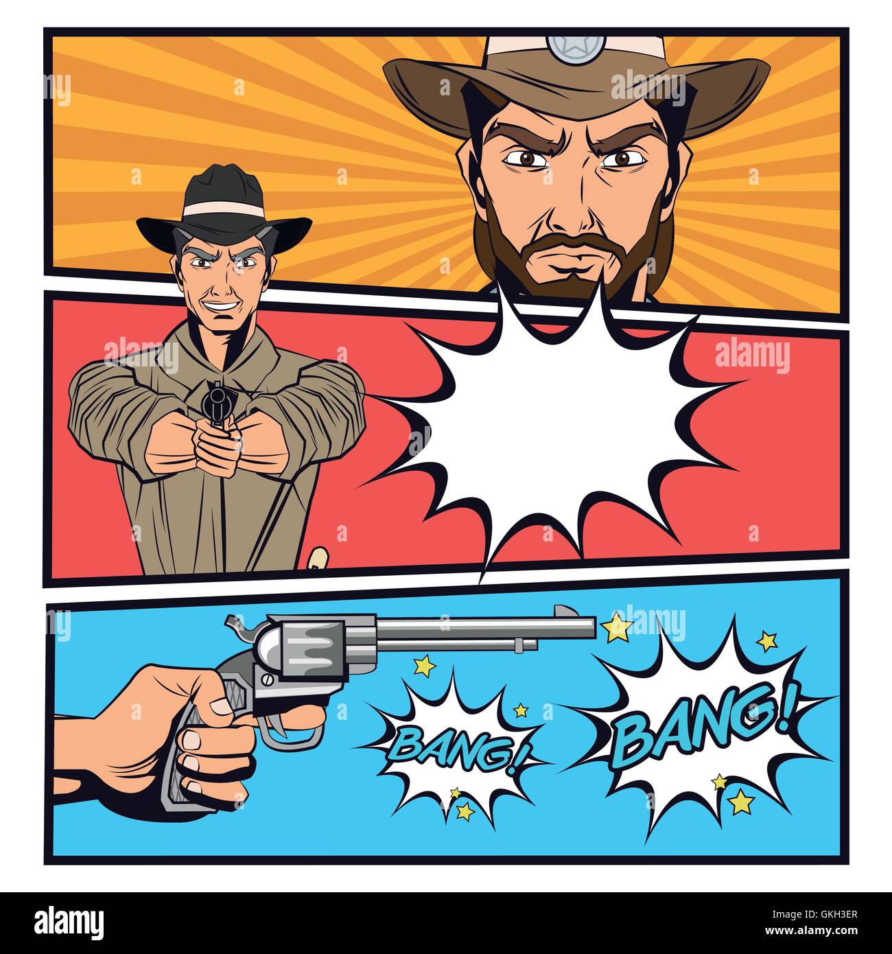 Cowboy man gun revolver cartoon sheriff Cut Out Stock Images & Pictures ...