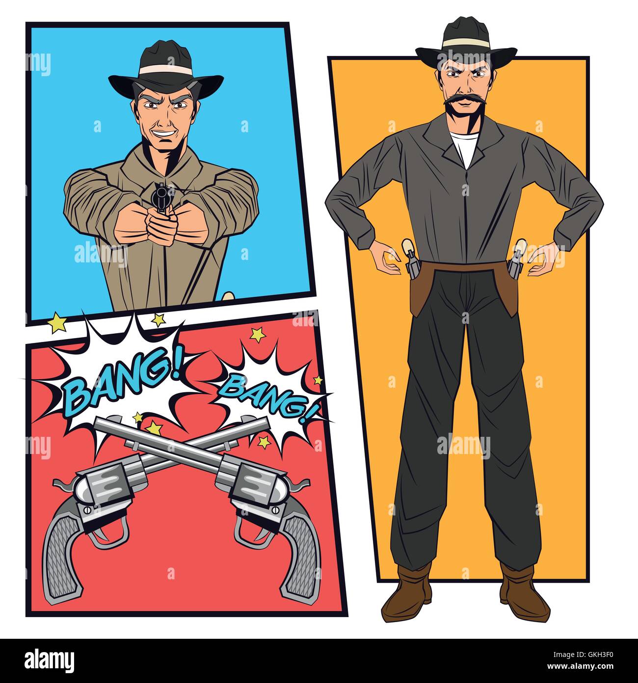Cowboy comic bubble cartoon design hi-res stock photography and images ...