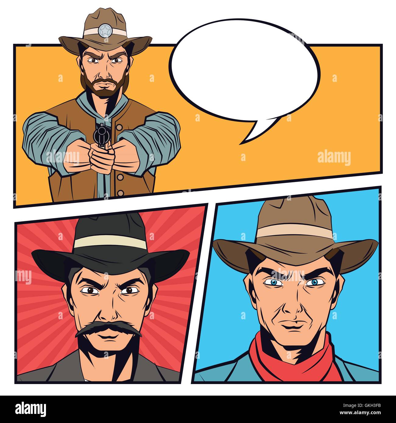 Cowboy comic bubble cartoon design hi-res stock photography and images ...