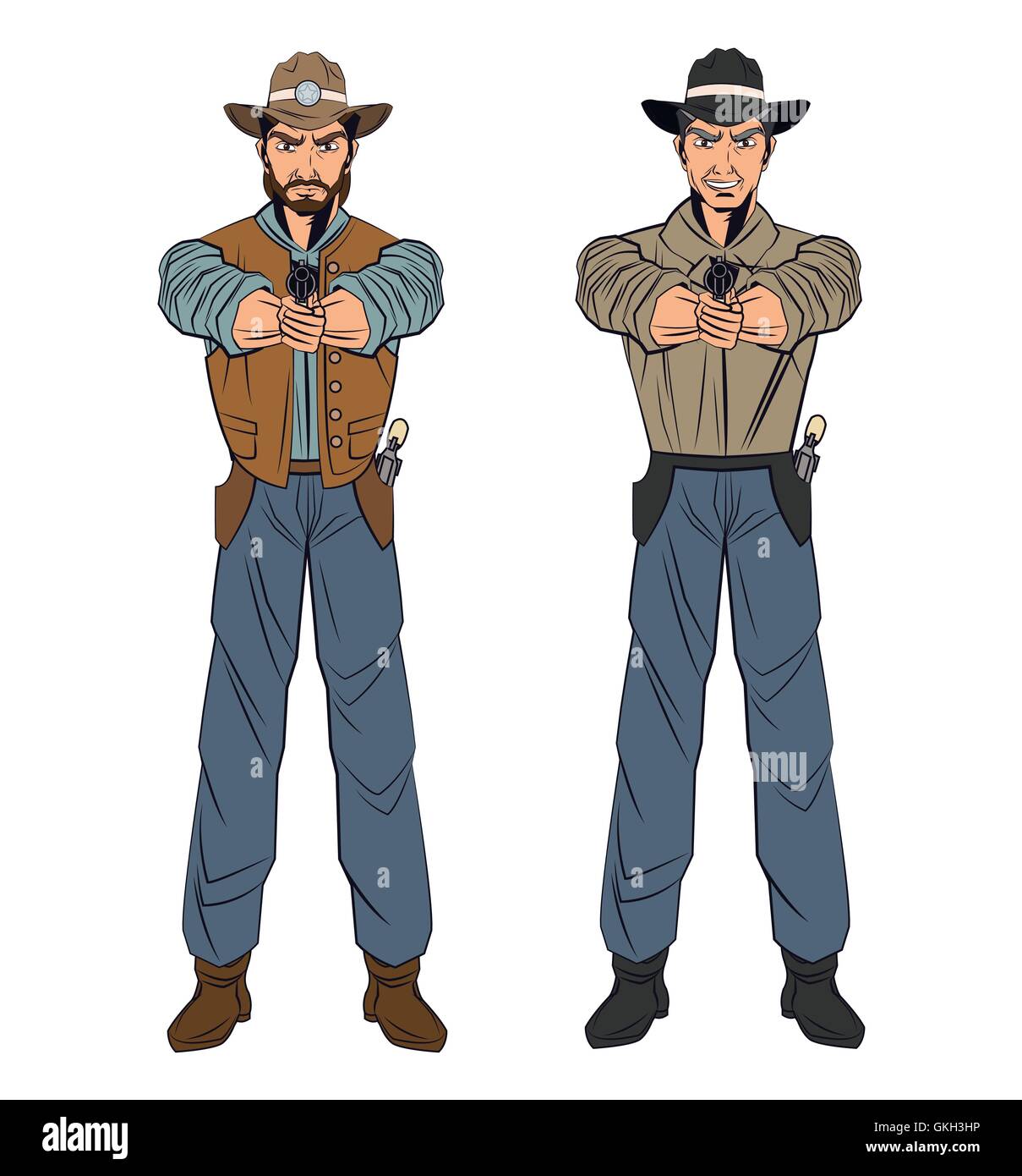 Cowboy man gun revolver cartoon sheriff hi-res stock photography and ...