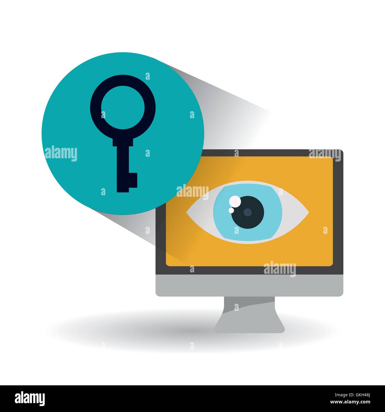 Security system icon over white background, vector illustration Stock ...