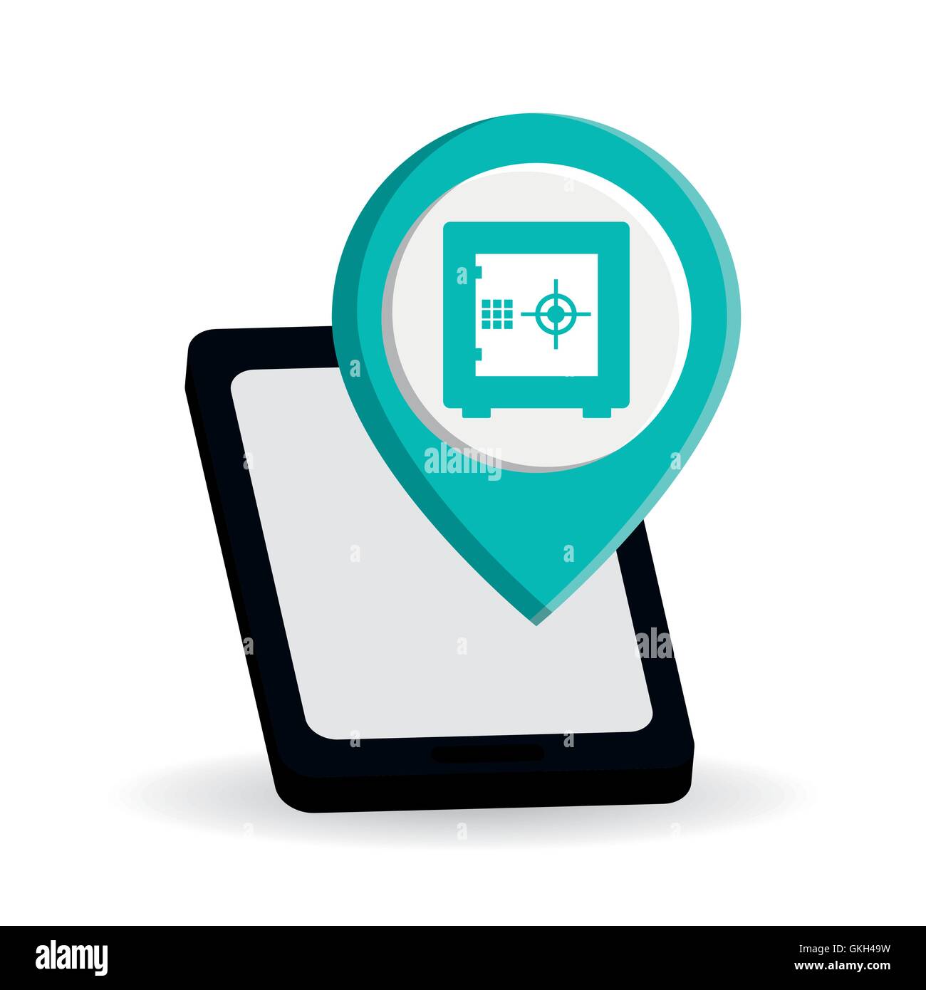 Security system icon over white background, vector illustration Stock ...