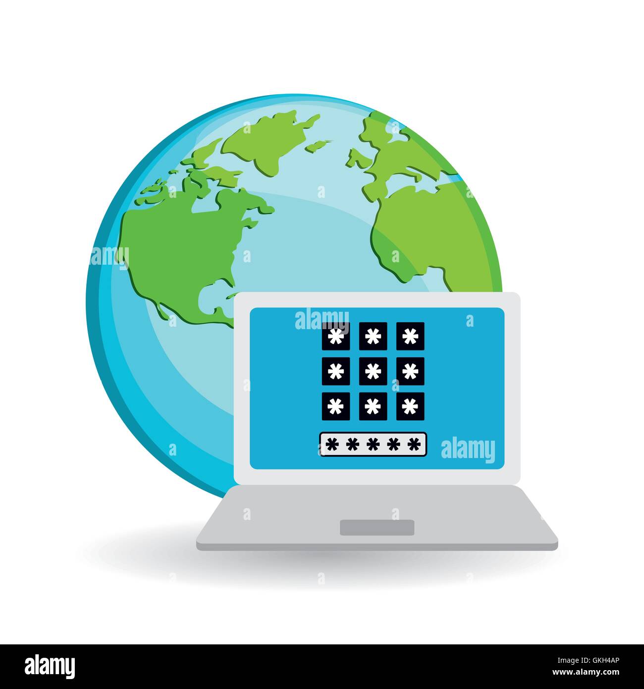 Security system icon over white background, vector illustration Stock ...