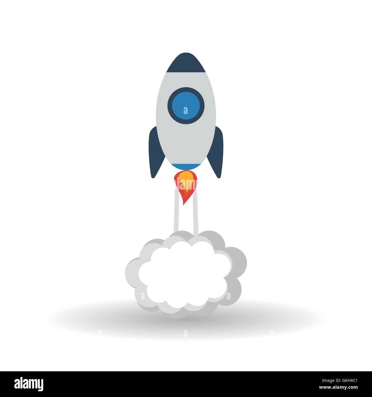 rocket icon over white background, vector illustration Stock Vector ...