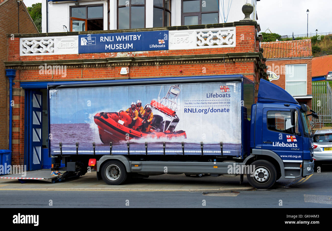 Lorry parked in front of the RNLI Museum, Whitby, North Yorkshire ...