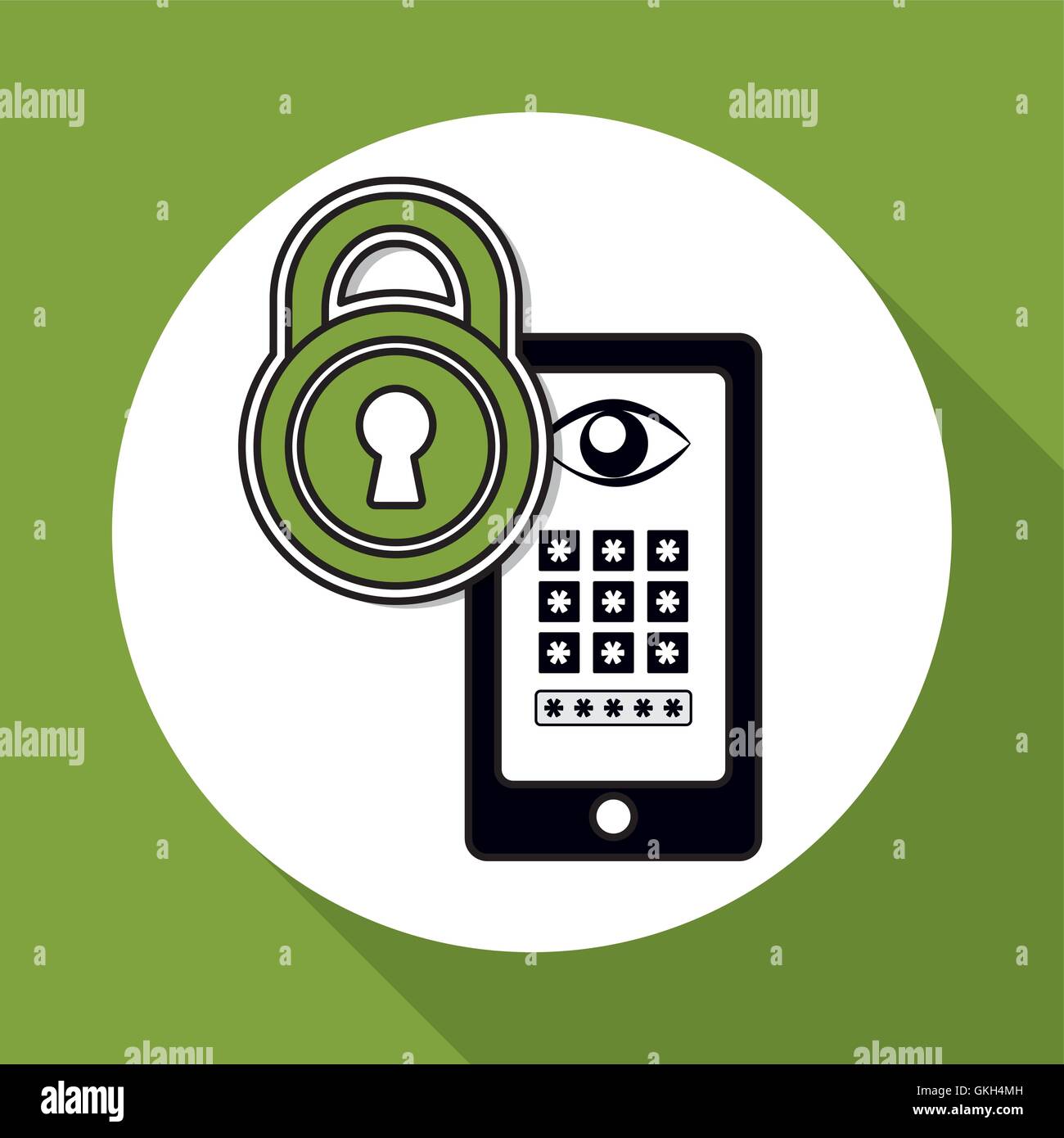 Security system icon over white background, vector illustration Stock ...