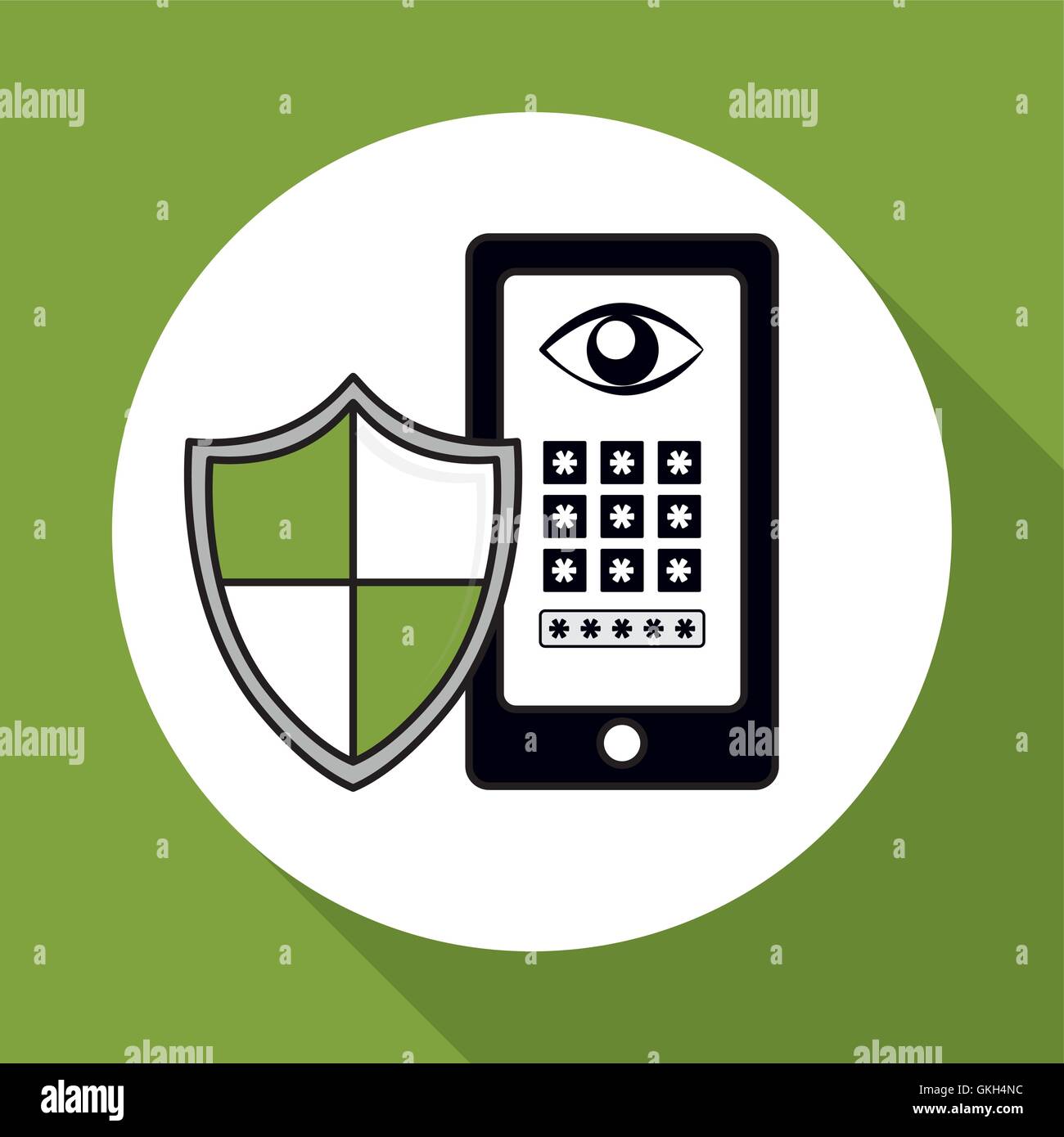 Security system icon over white background, vector illustration Stock ...