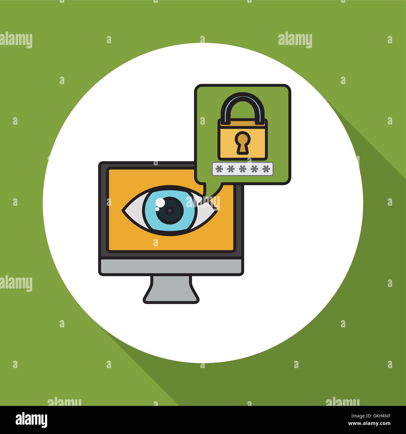 Security system icon over white background, vector illustration Stock ...