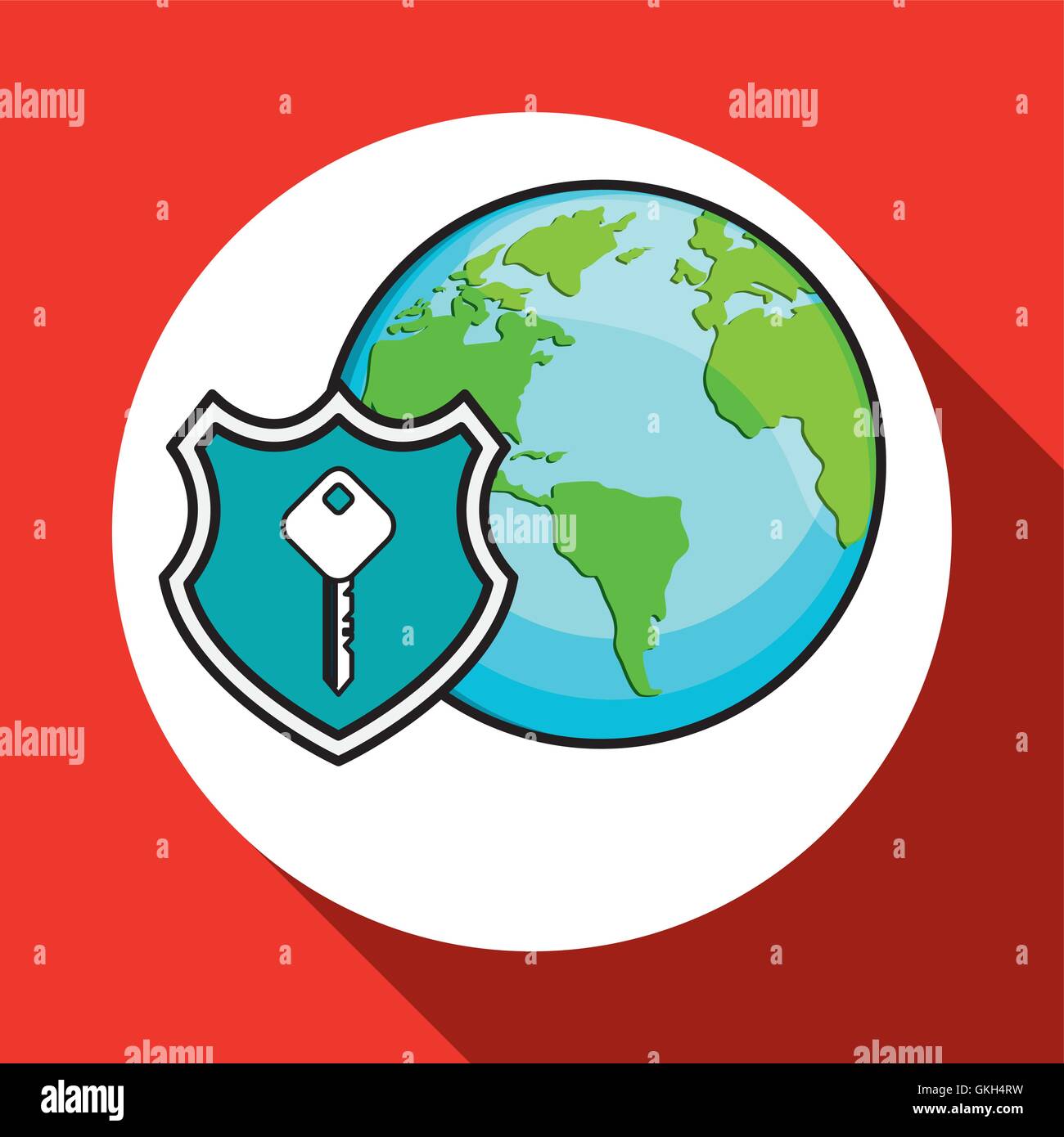 Security system icon over white background, vector illustration Stock ...
