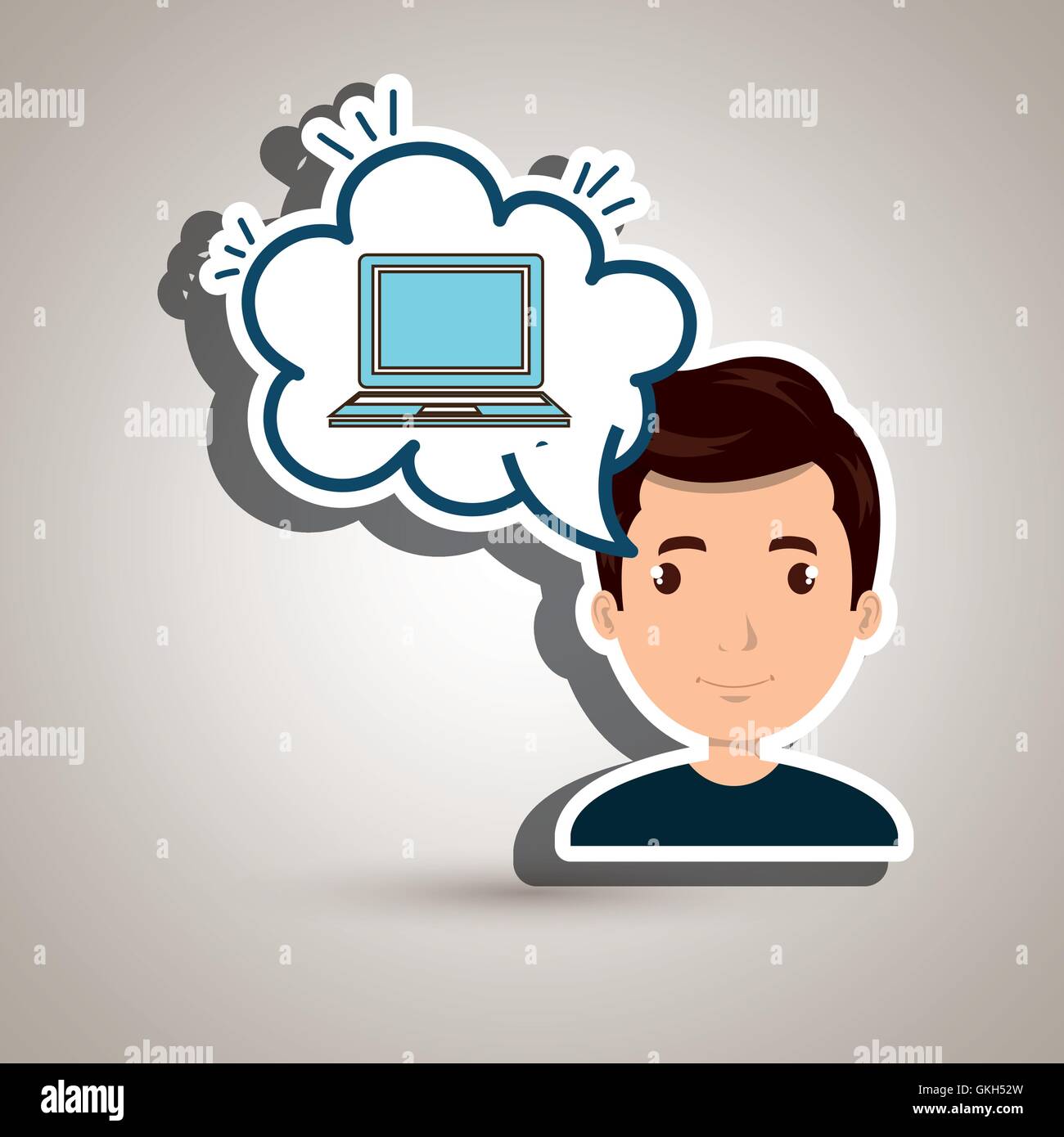 Laptop comic book bubble Stock Vector Images - Alamy