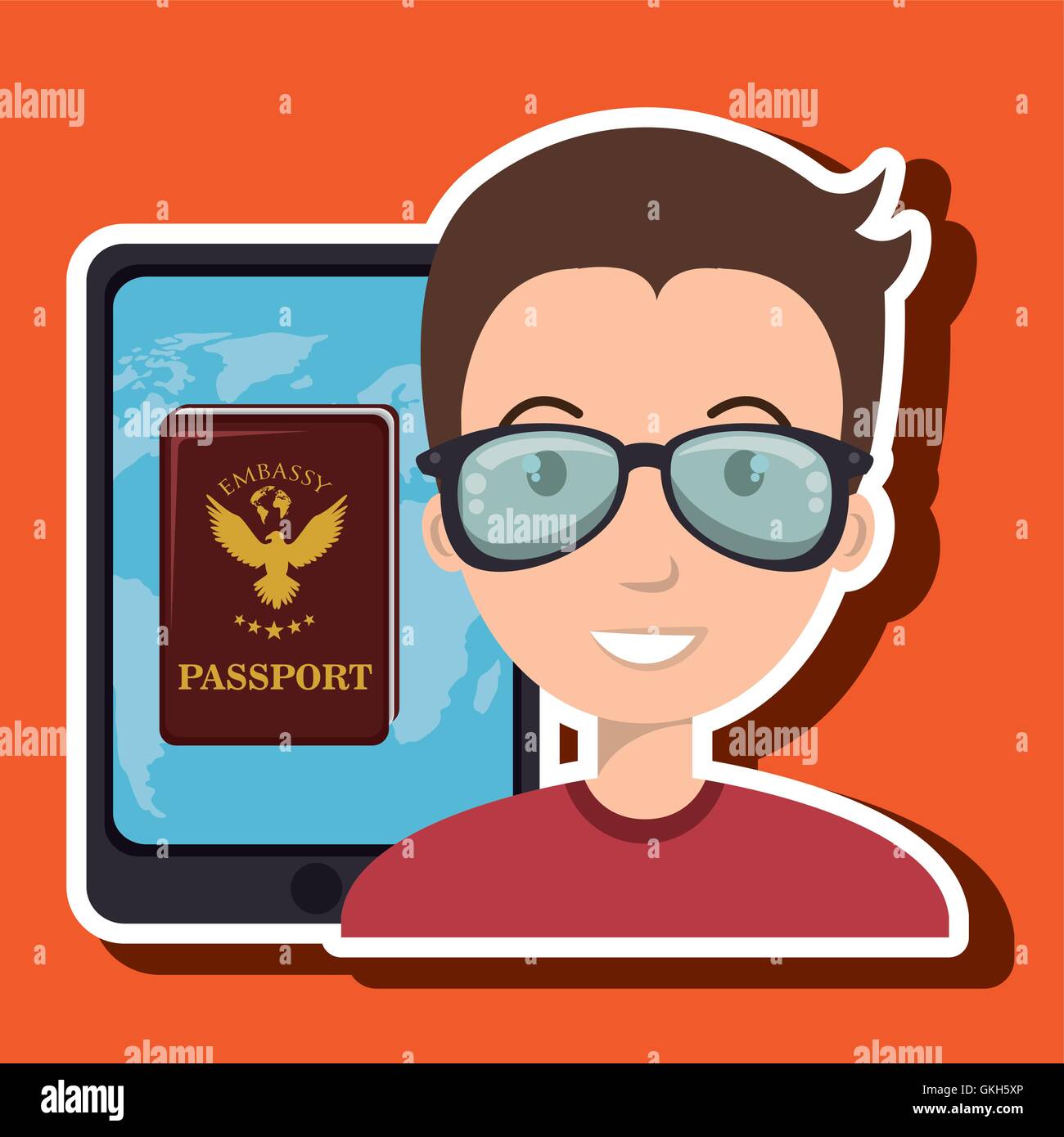 Young man passport photo Stock Vector Images - Alamy