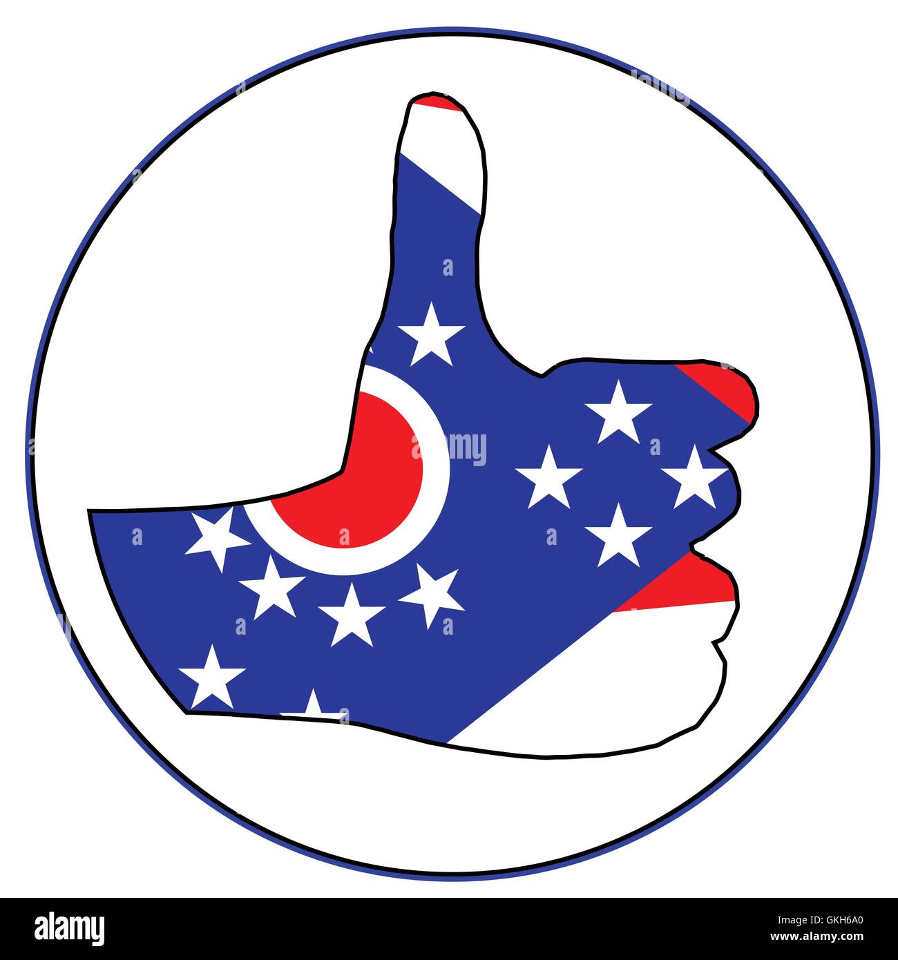 Ohio Flag hand giving the thumbs up sign all over a white background ...