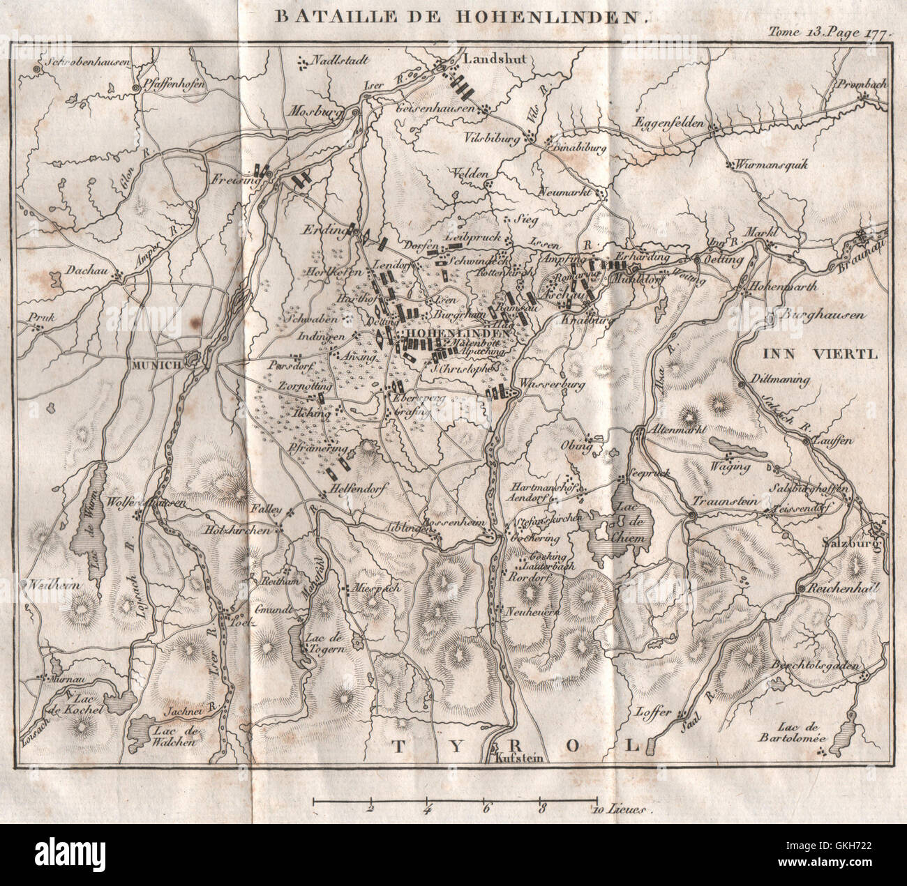 Battle of Hohenlinden 1800. War of the Second Coalition. Bavaria, 1819 ...