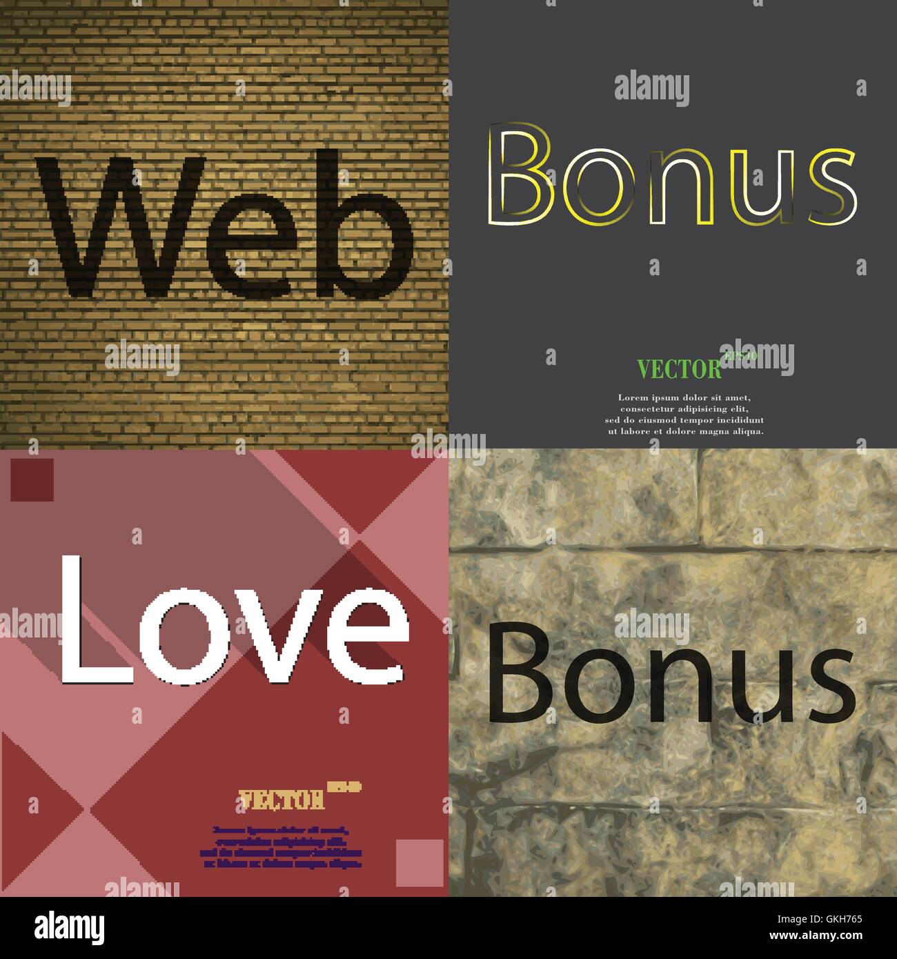 Set of the most popular web design icons on abstract background Stock ...