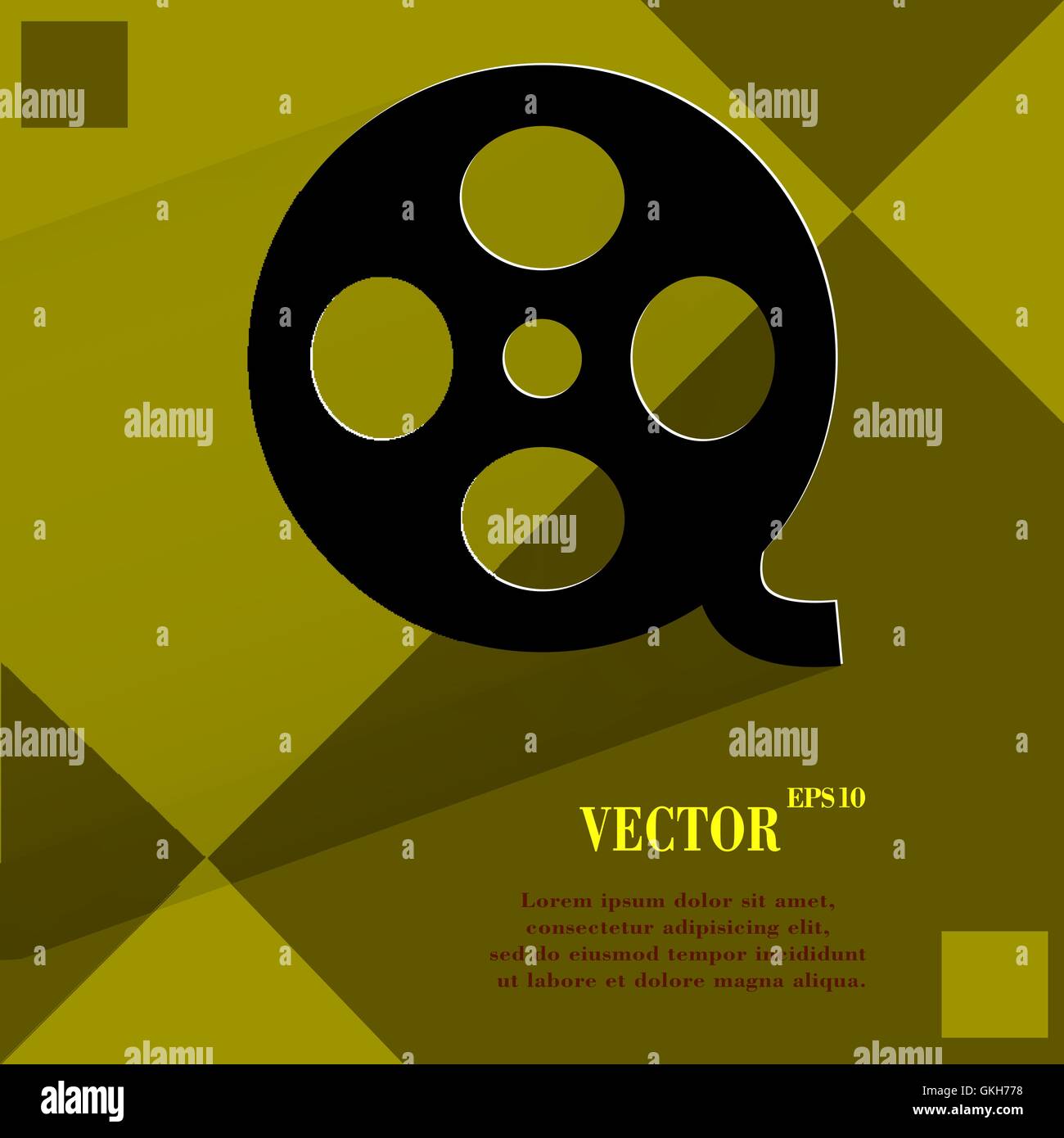 Film icon. flat modern design on geometric abstract background Stock ...