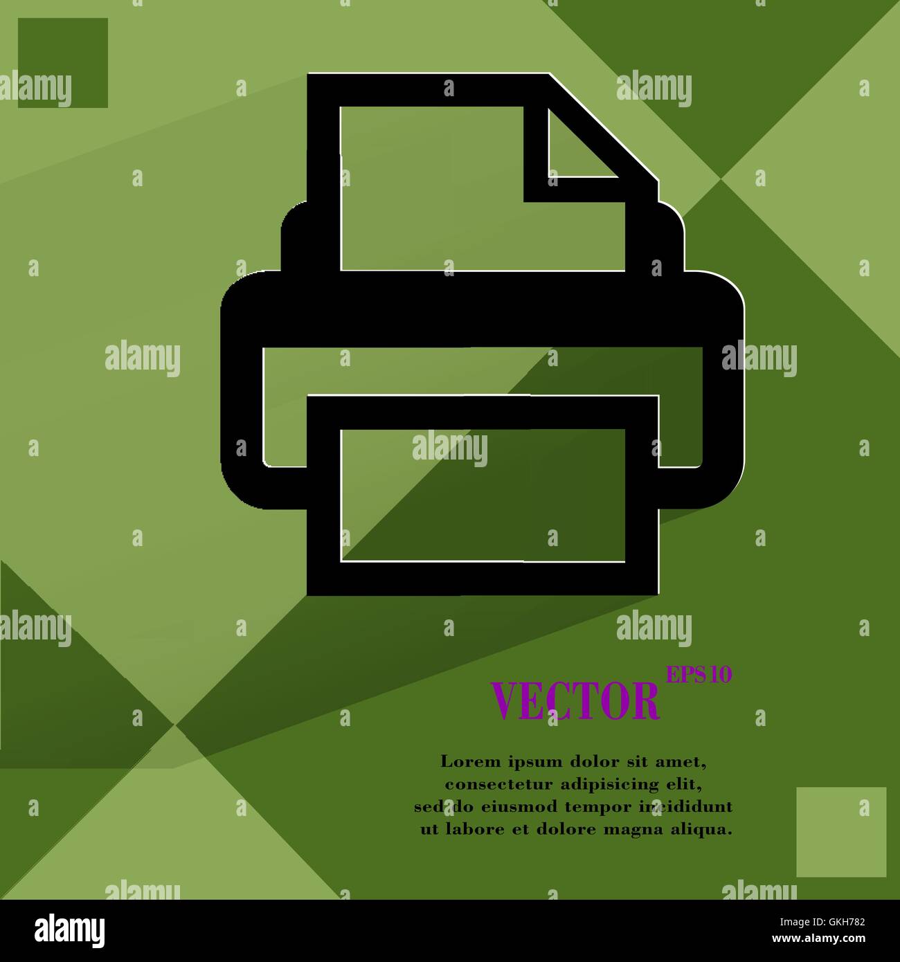 Printer. Flat modern web design on a flat geometric abstract background ...