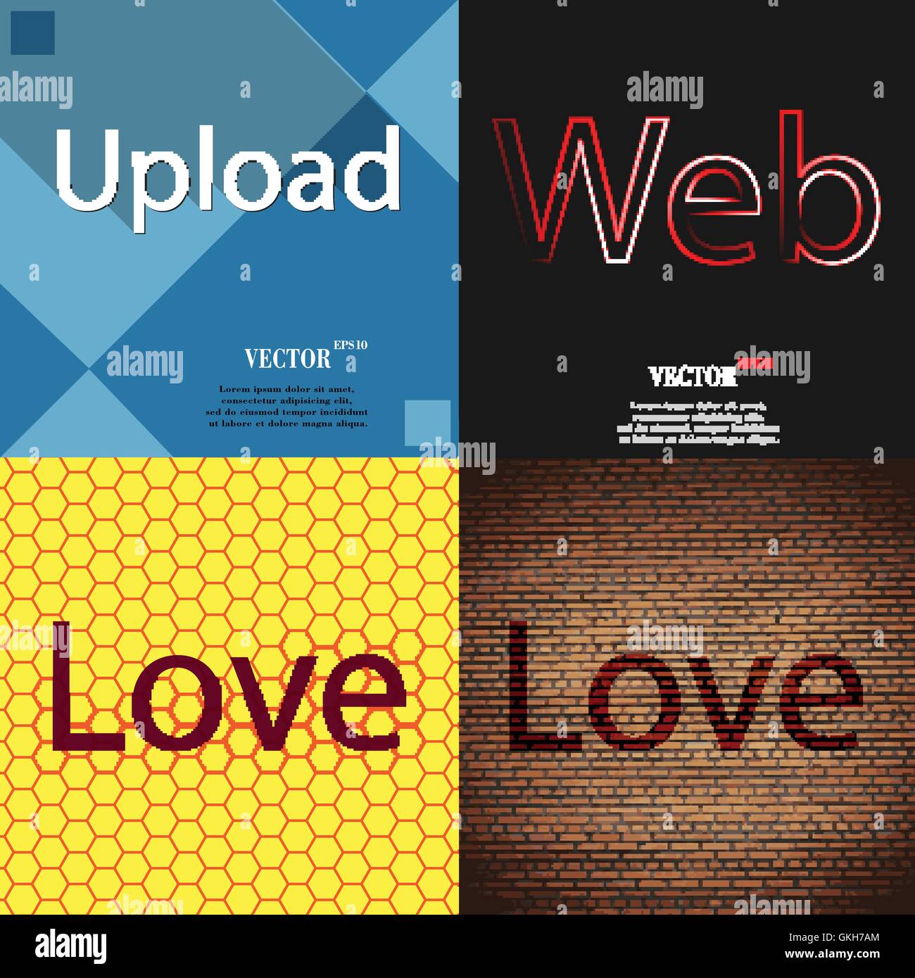 Set of the most popular web design icons on abstract background Stock ...