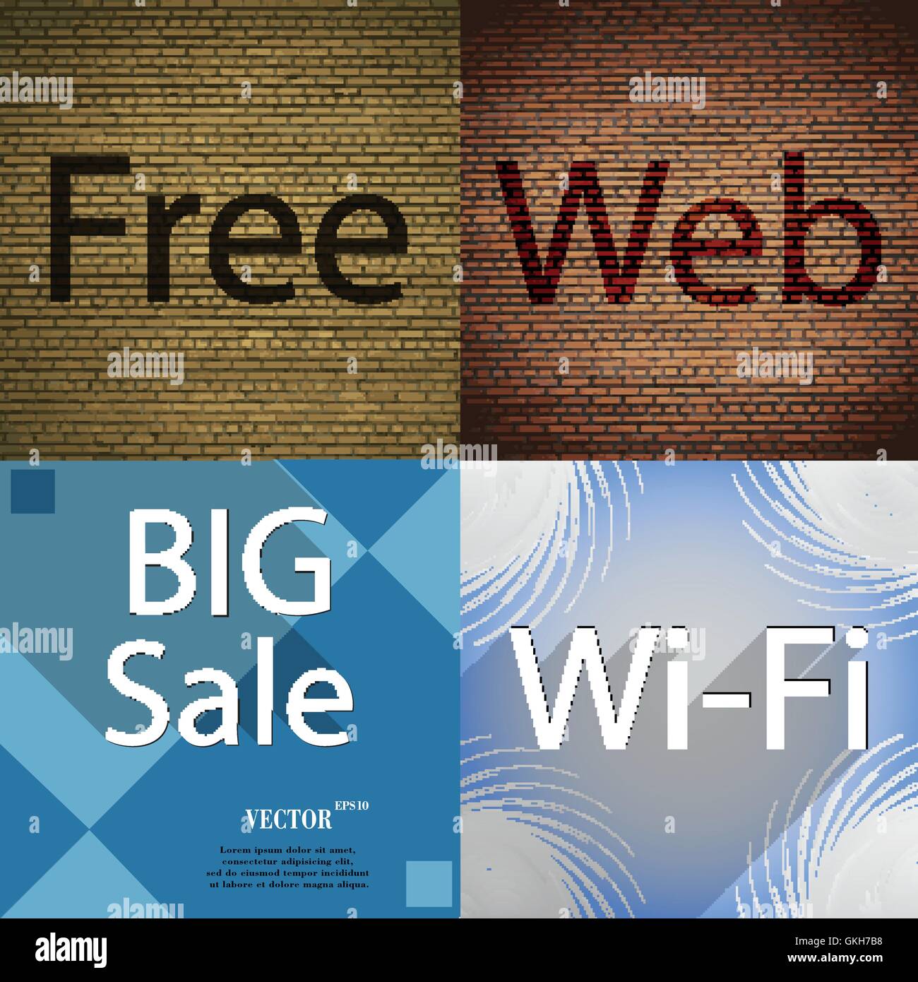 Set of the most popular web design icons on abstract background Stock ...