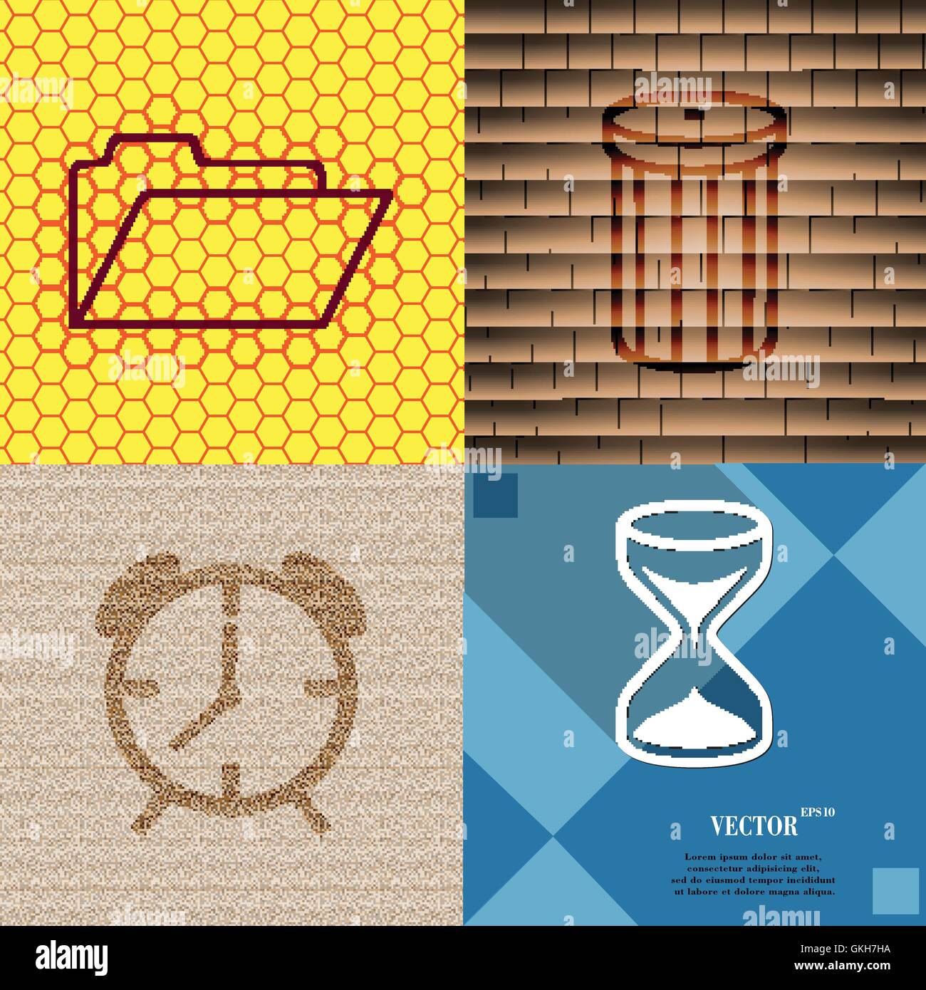 Set of abstract backgrounds with different web icons Stock Vector Image ...