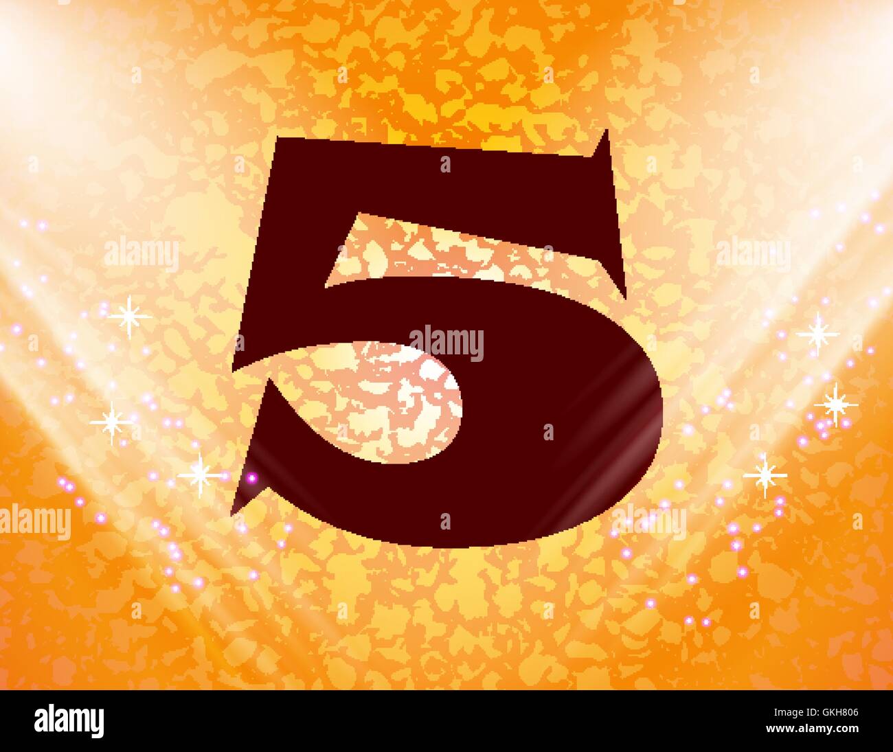 number five icon symbol Flat modern web design with long shadow and ...