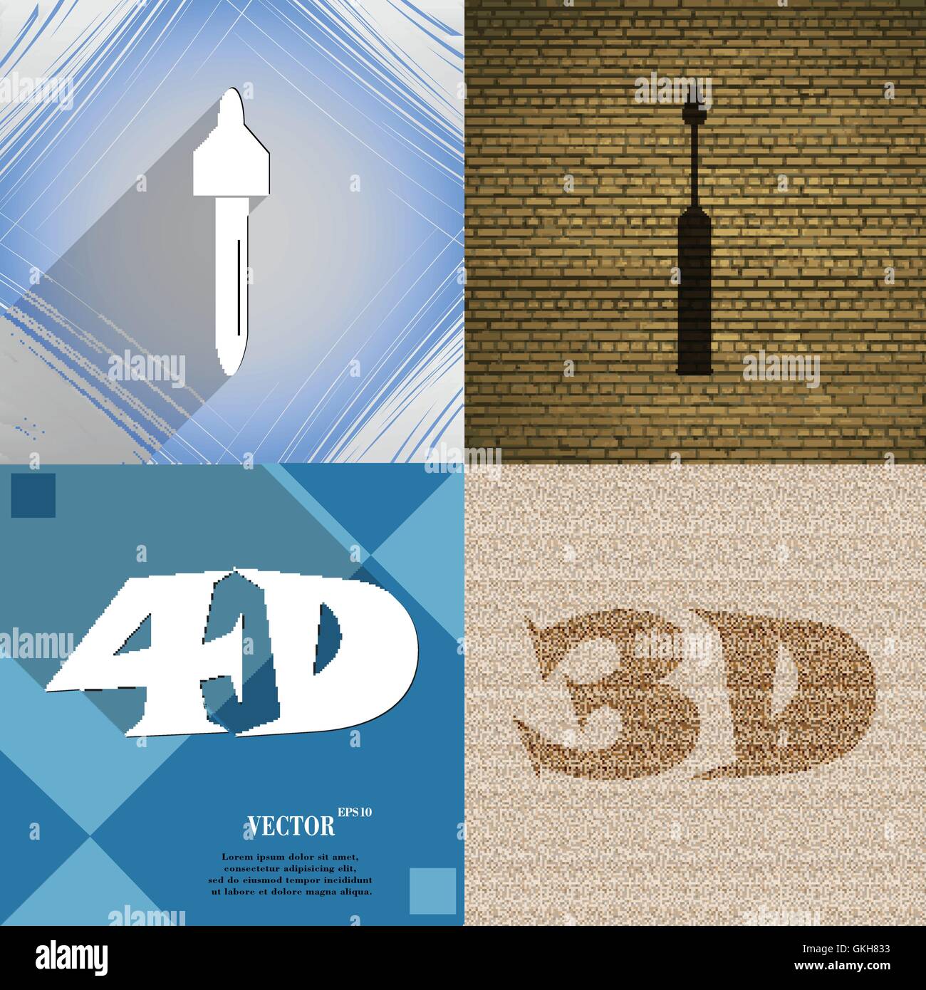 Set of abstract backgrounds with different web icons Stock Vector Image ...