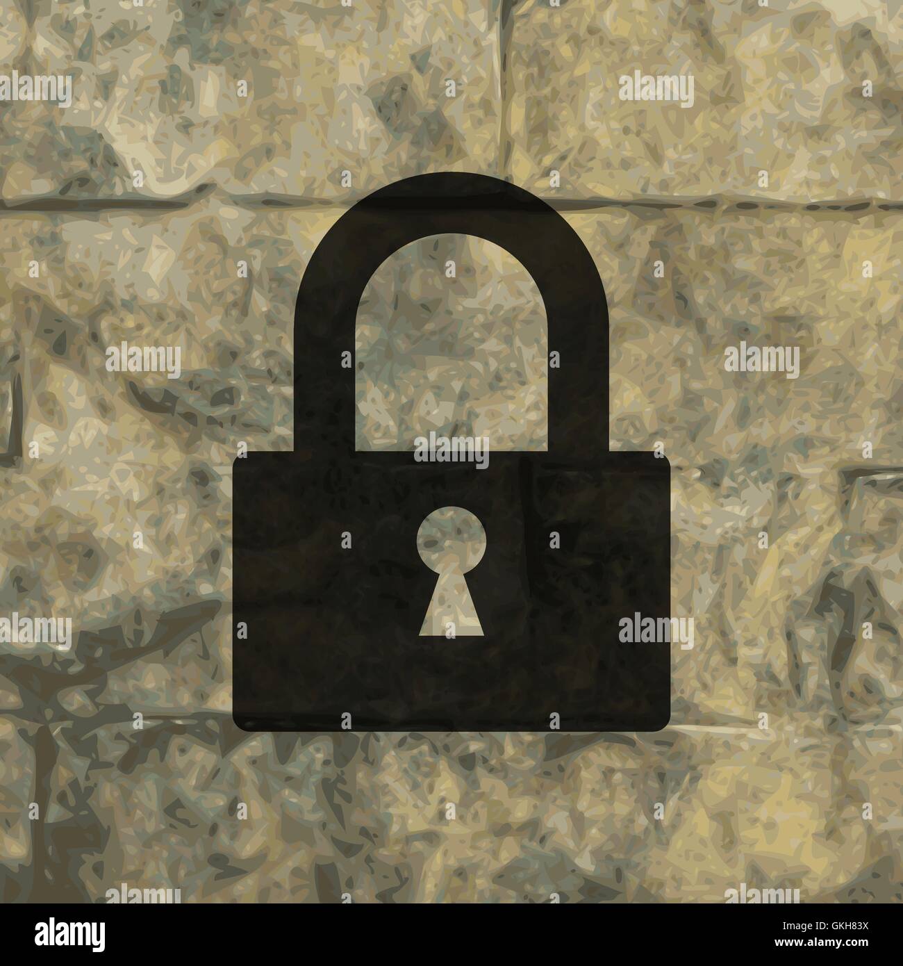 padlock. Flat modern web button and space for your text Stock Vector ...