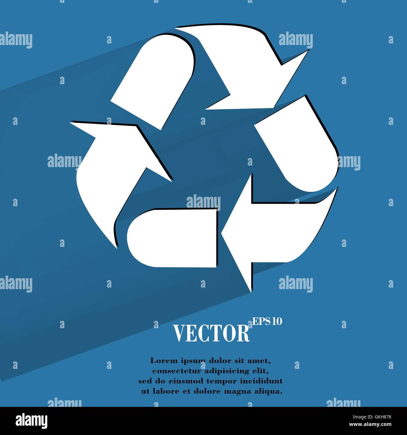 processing. Flat modern web button with long shadow and space for your text Stock Vector Image ...