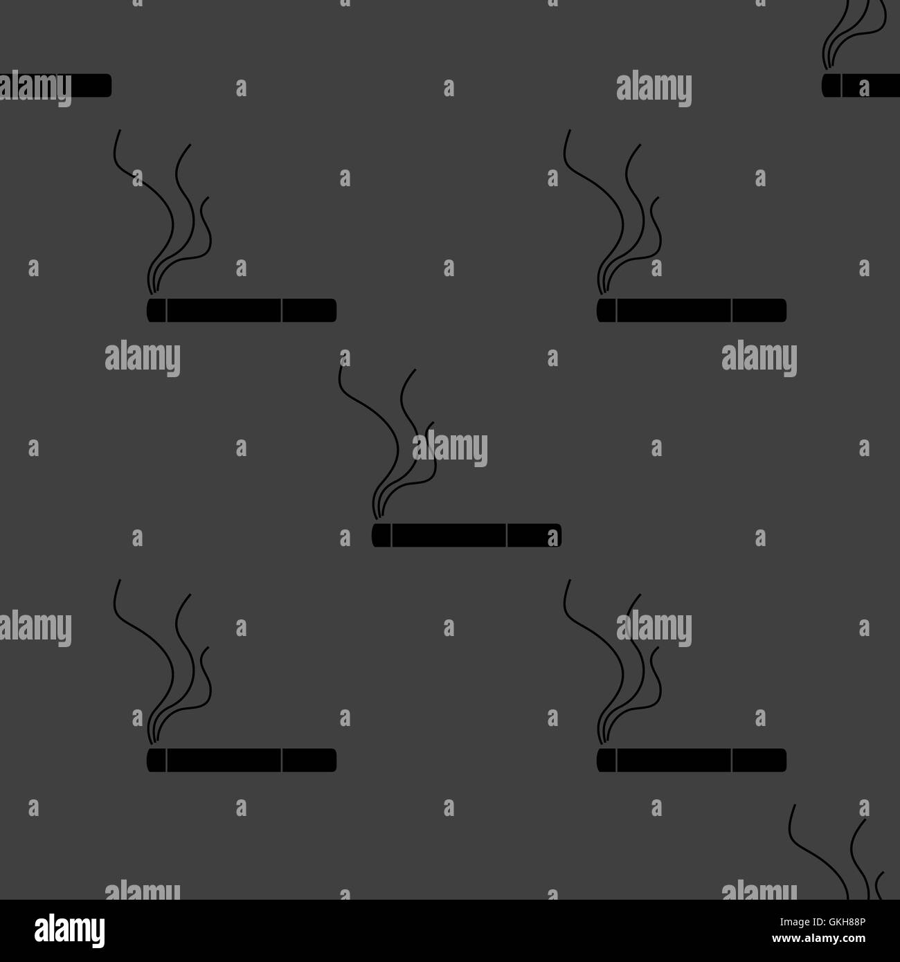 Smoking sign. cigarette. flat design. Seamless gray pattern Stock ...