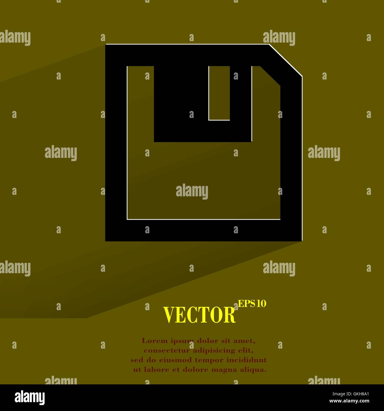 floppy disk. Flat modern web button with long shadow and space for your text Stock Vector Image ...