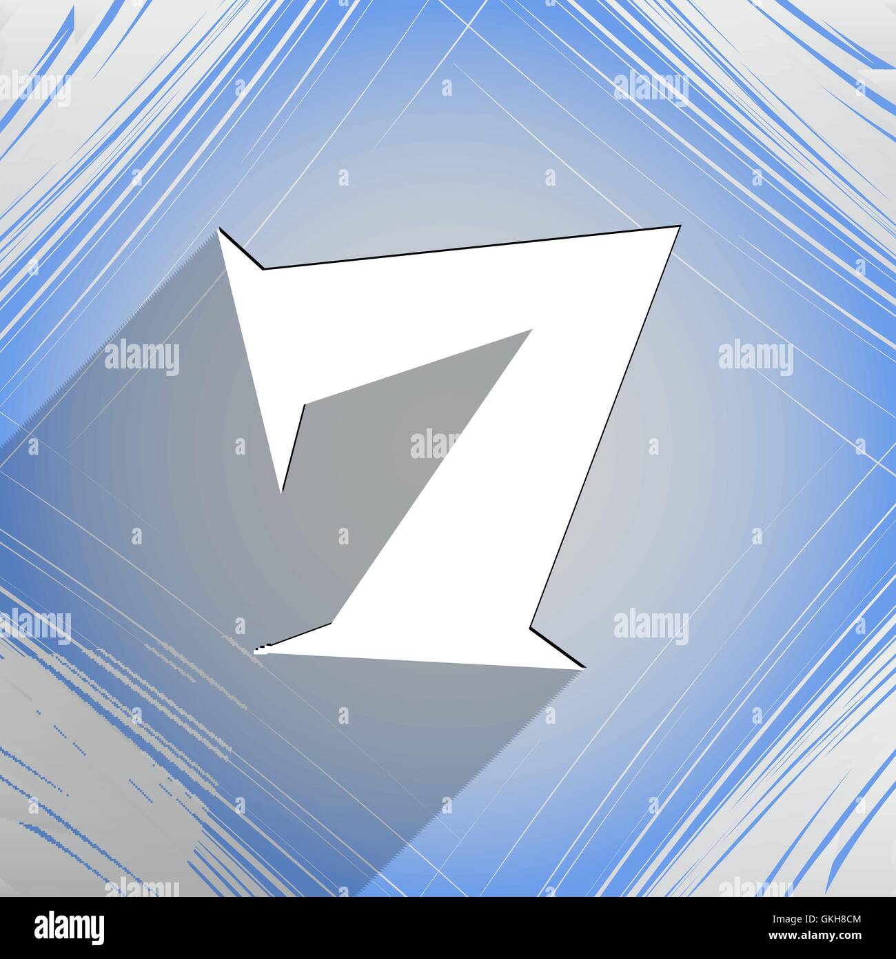 number seven icon symbol Flat modern web design with long shadow and ...