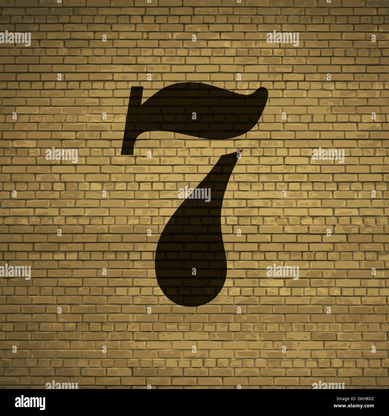 number seven icon symbol Flat modern web design with long shadow and ...