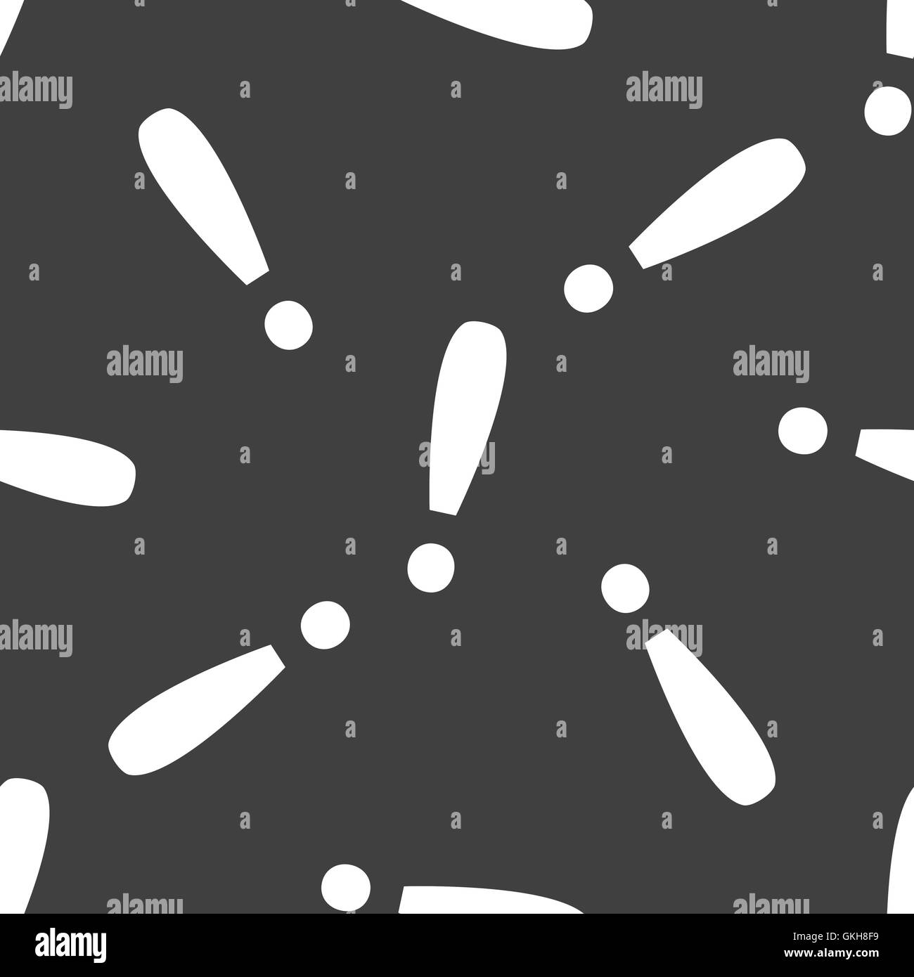 The exclamation point web icon. flat design. Seamless gray pattern ...