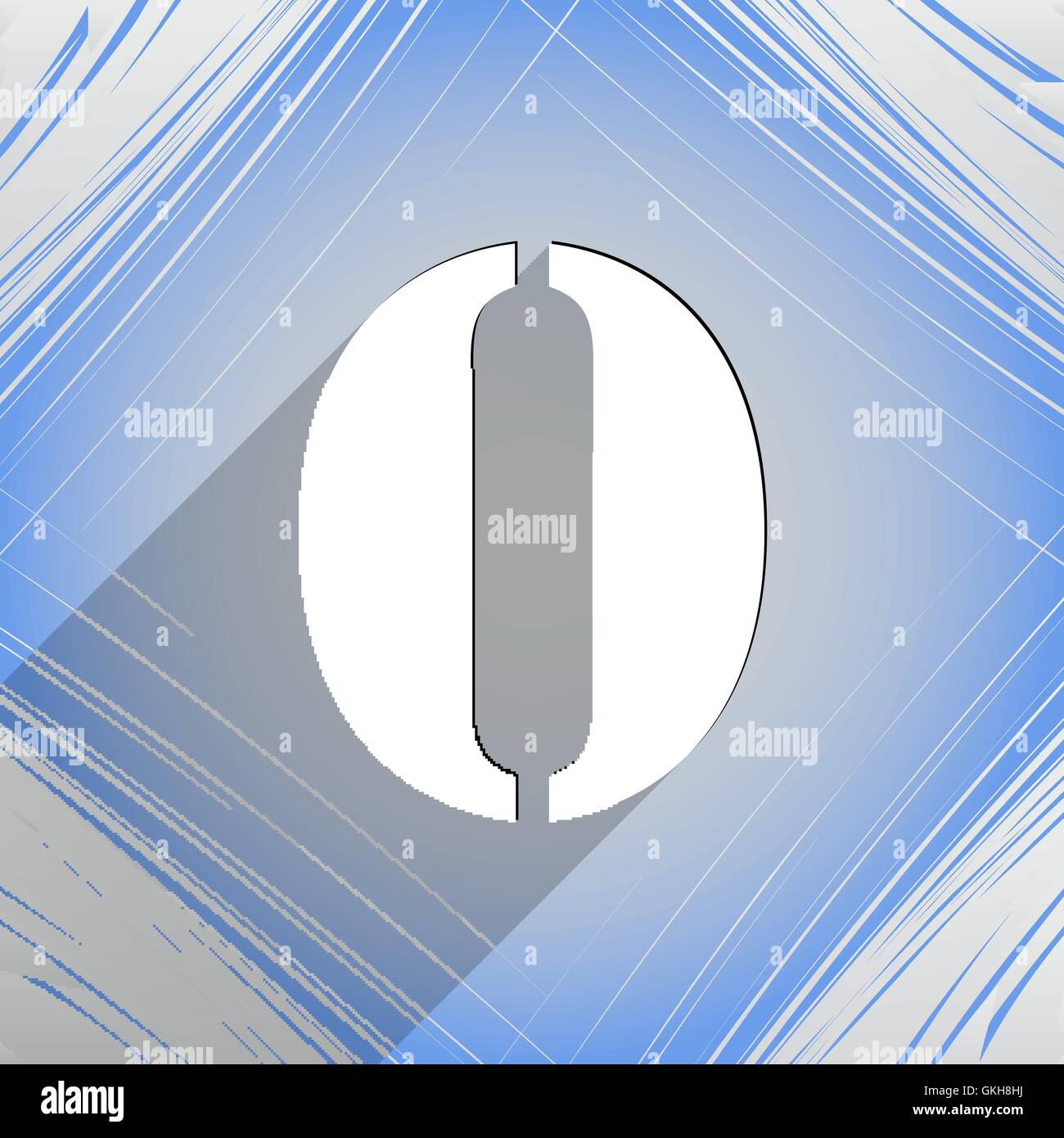 number zero icon symbol Flat modern web design with long shadow and ...