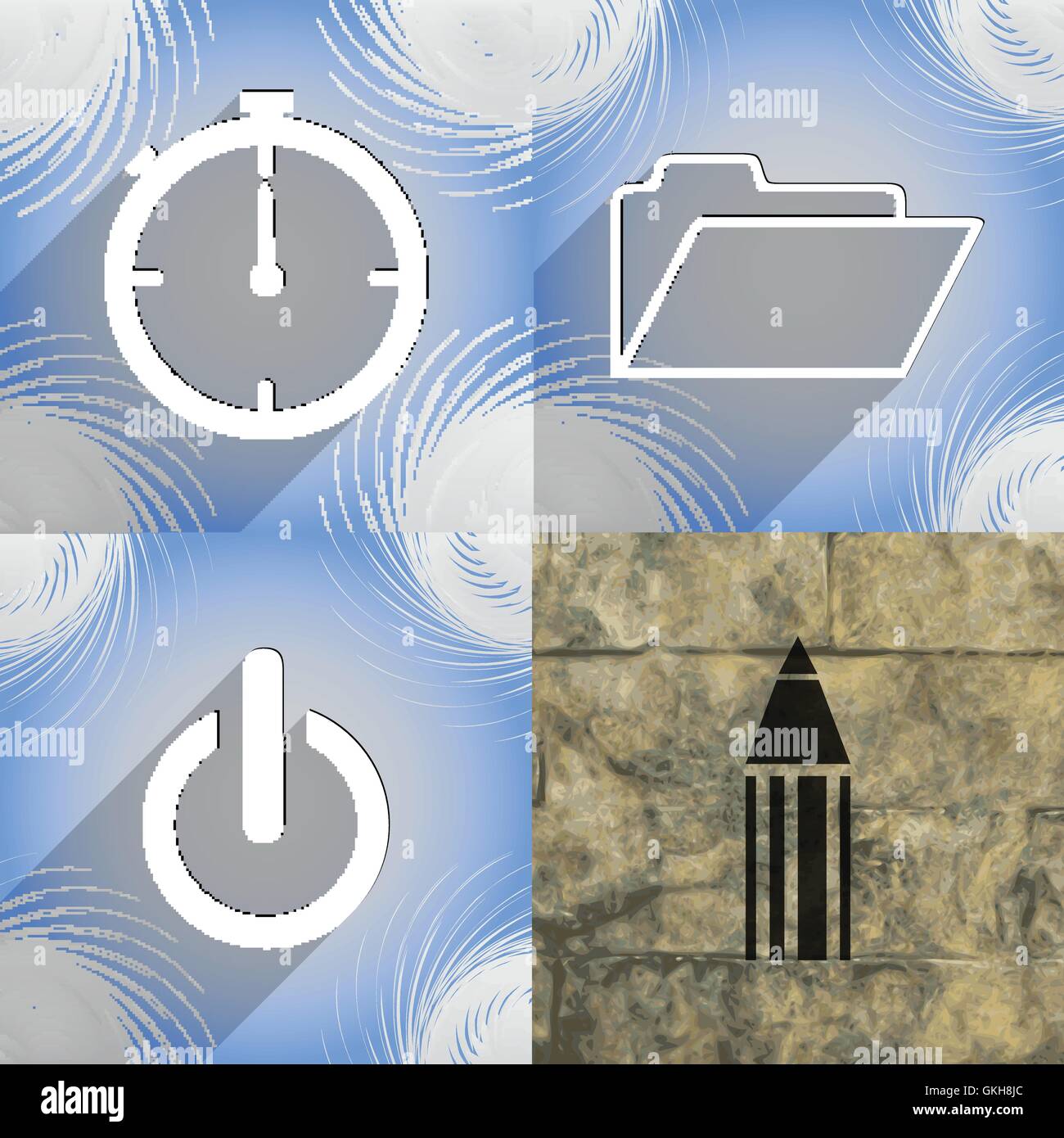 Set of abstract backgrounds with different web icons Stock Vector Image ...