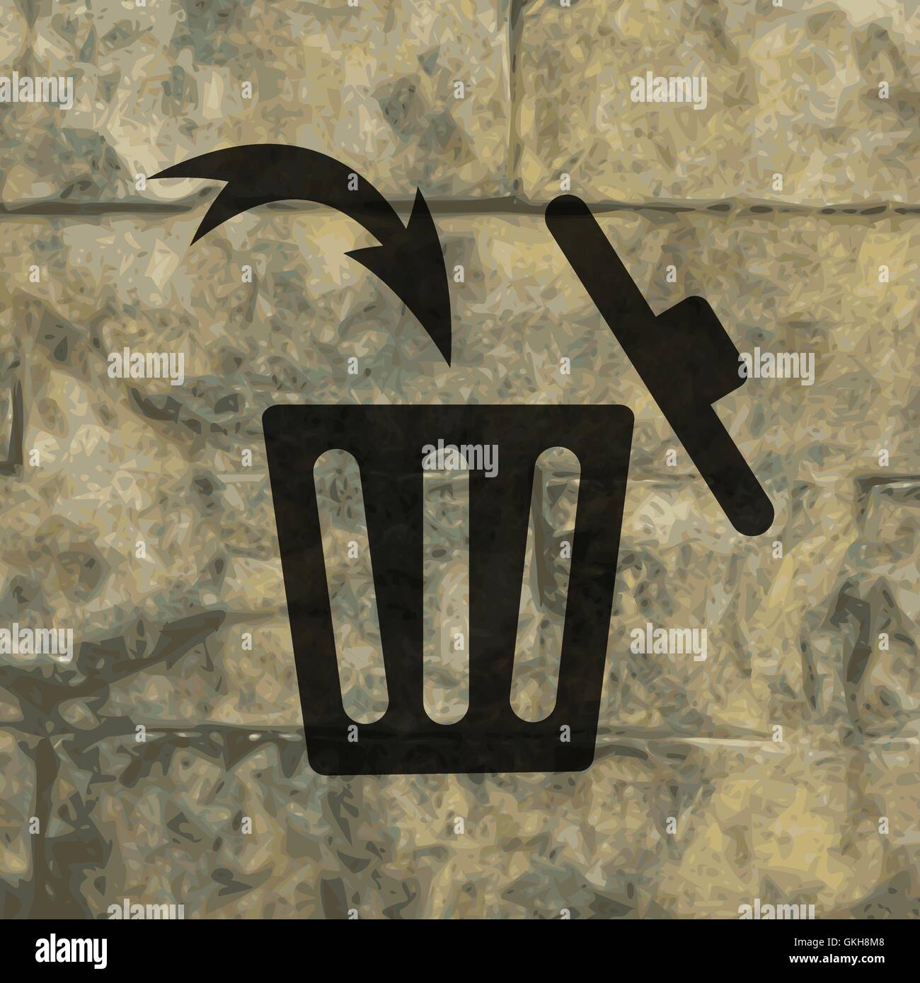 Trash bin. Flat modern web button and space for your text Stock Vector ...