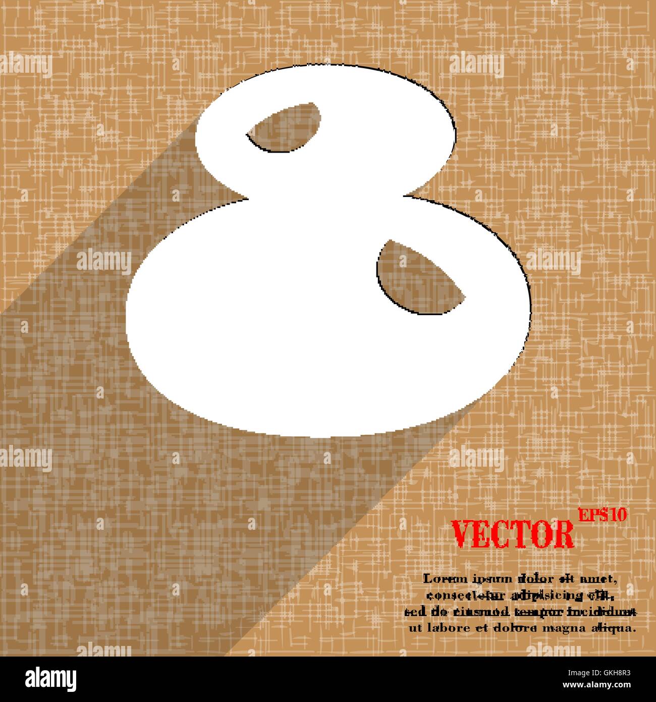 number Eight icon symbol Flat modern web design with long shadow and ...