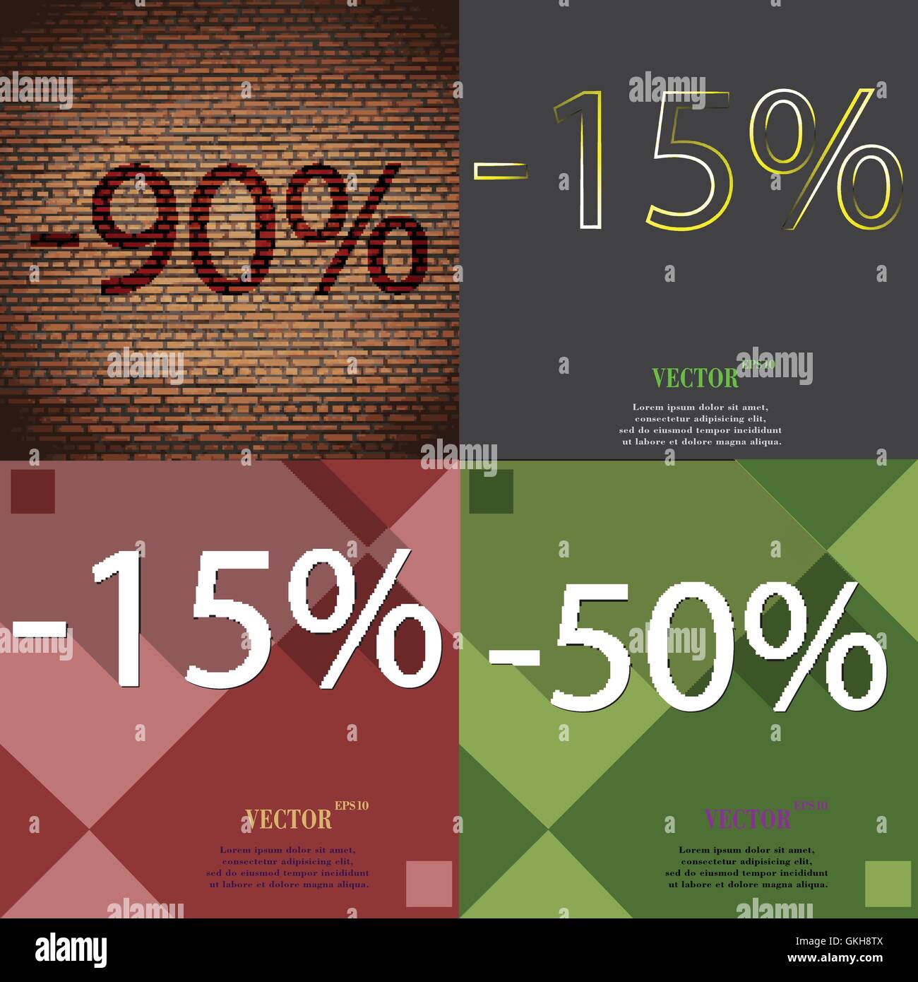 Set of abstract backgrounds and interest discount store. Vector Stock ...