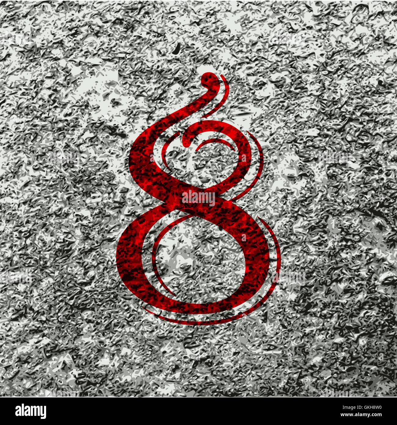 number Eight icon symbol Flat modern web design with long shadow and ...